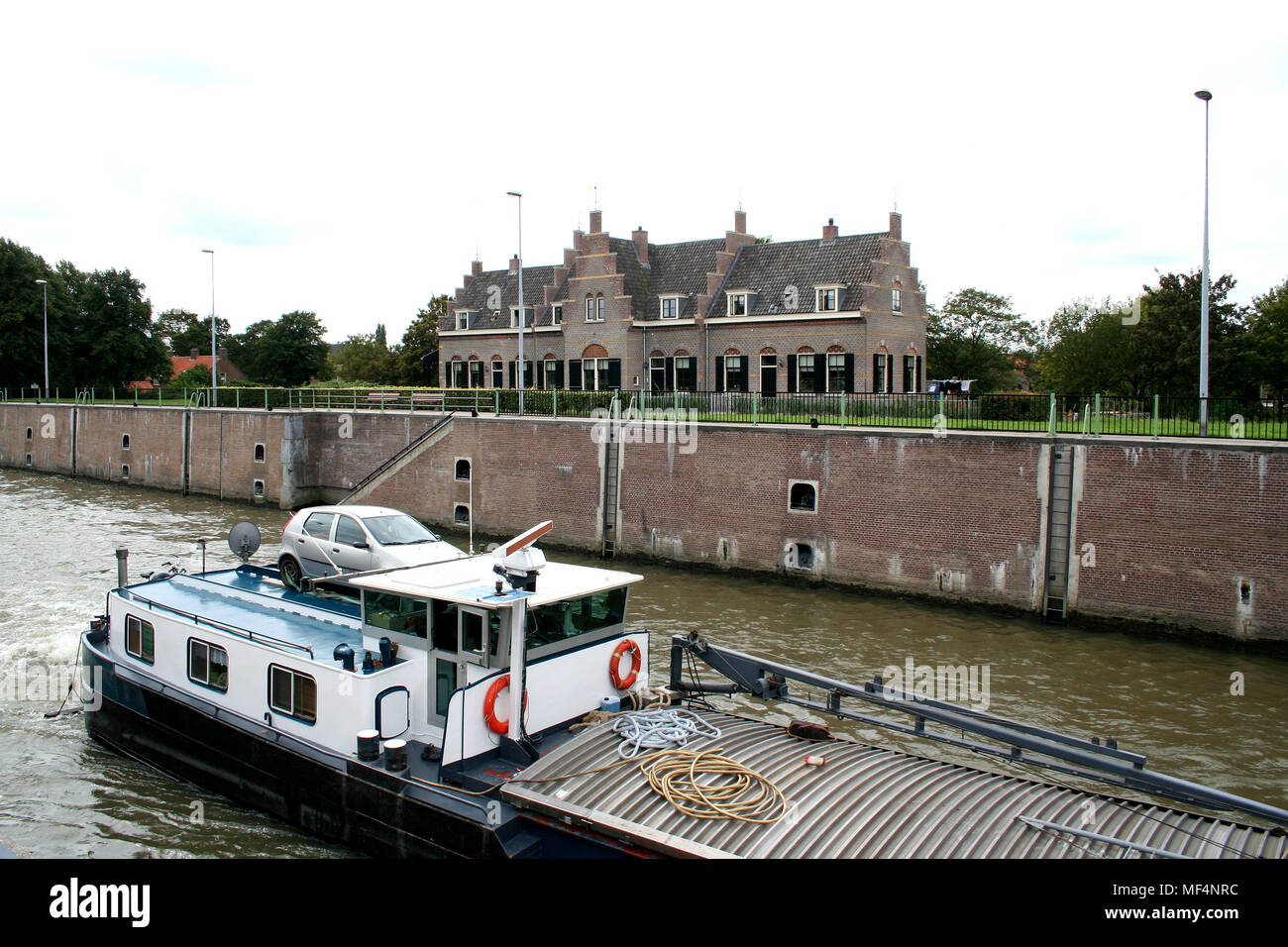 Netherlands,Holland,Utrecht,Vianen,june 2016:ships in the large locks ...