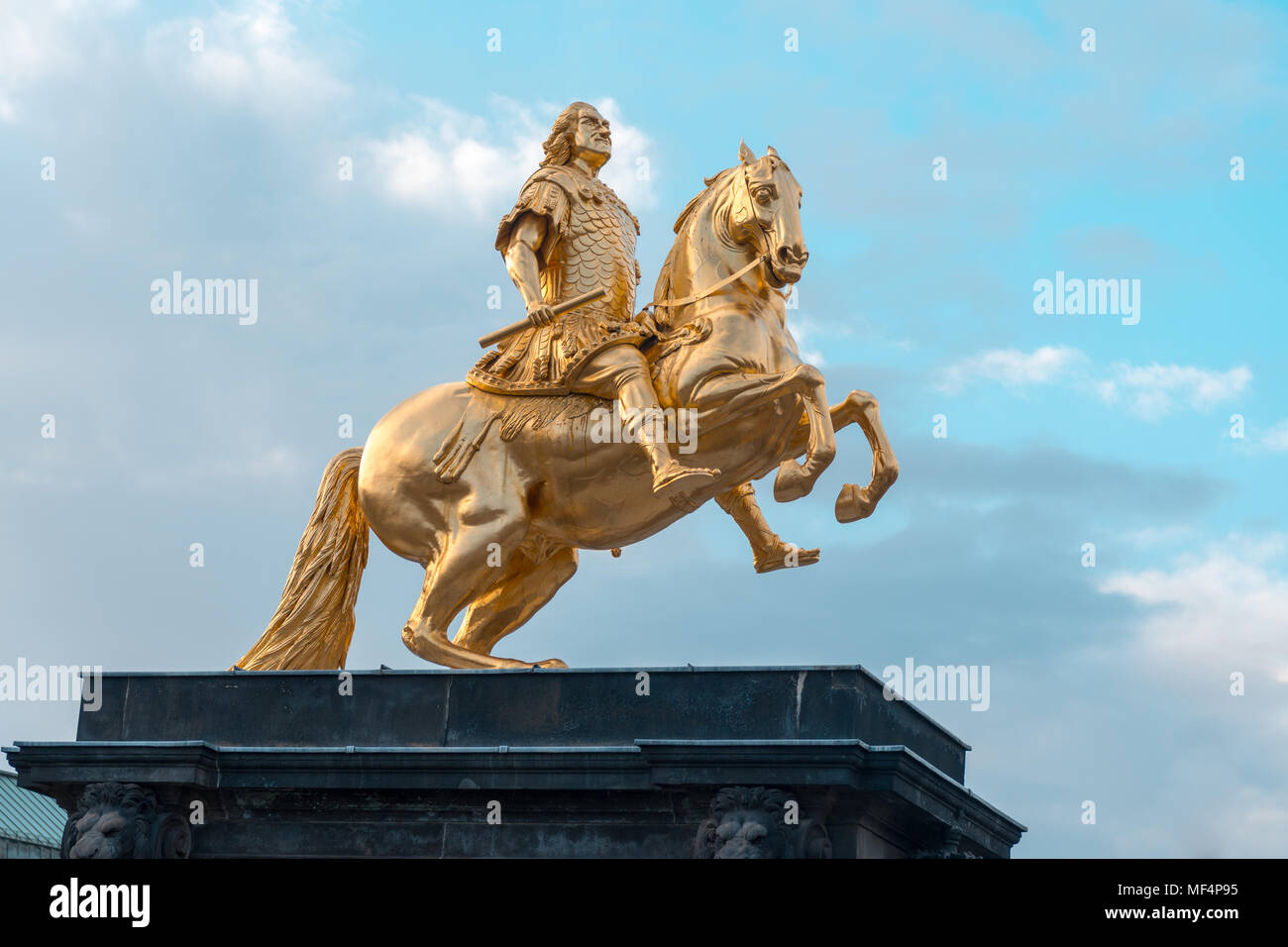 Goldener reiter equestrian statue dresden hi-res stock photography and ...
