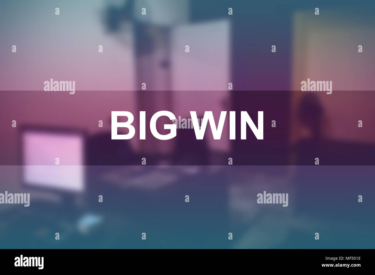 Big win word with blurring business background Stock Photo - Alamy