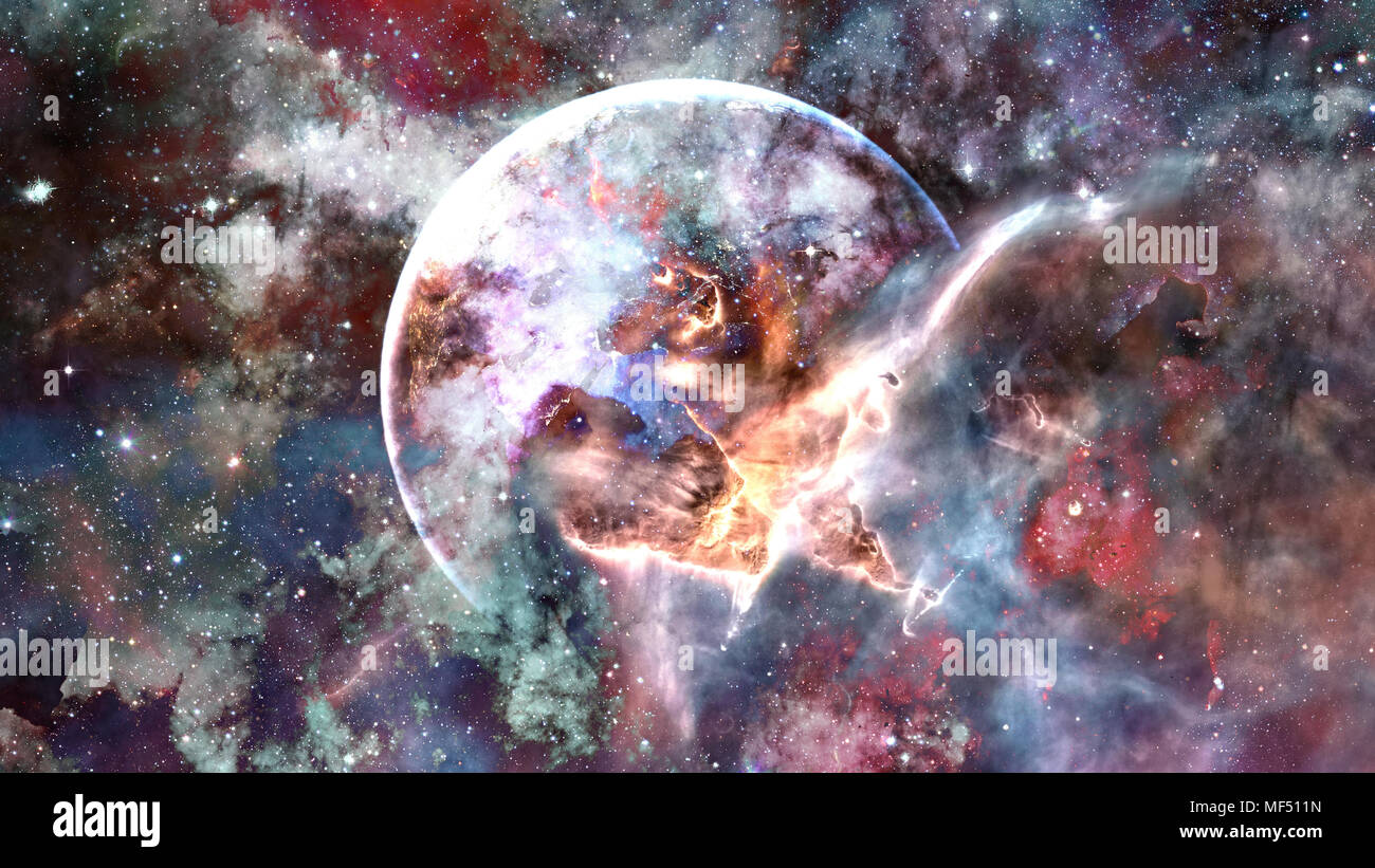 Earth and galaxies in space. Elements of this image furnished by NASA ...