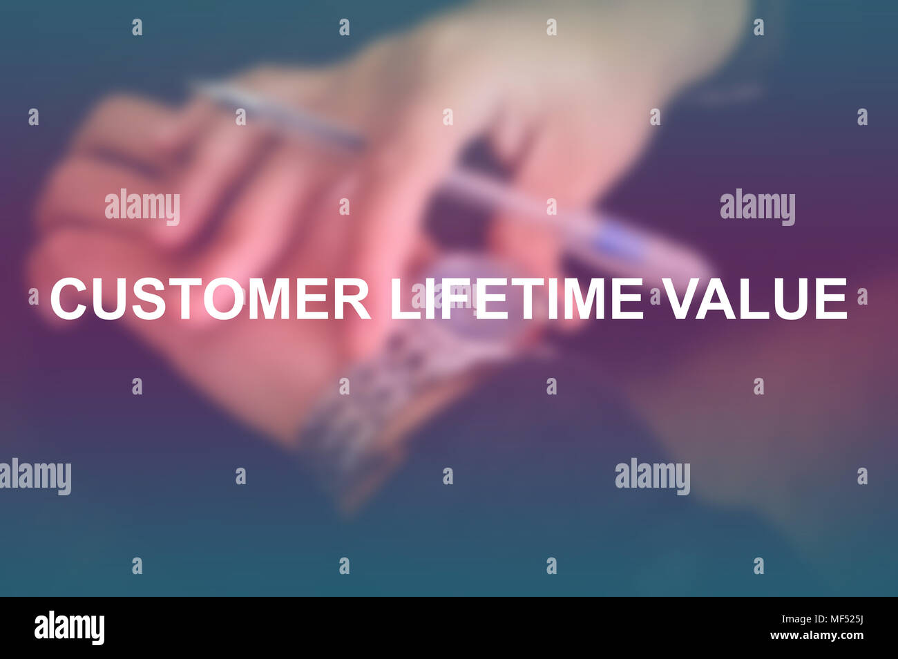 Customer lifetime value word with blurring business background Stock ...