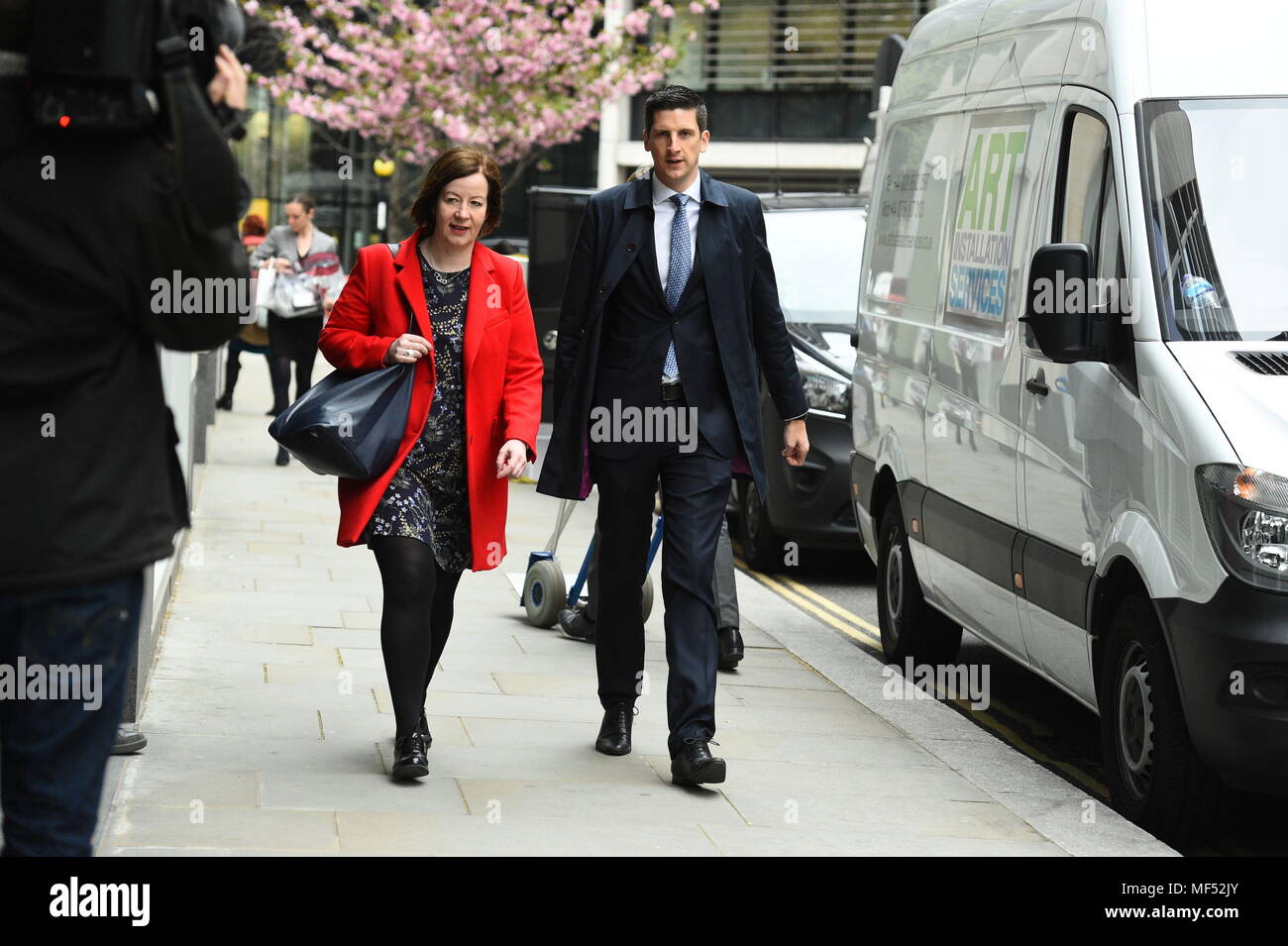 BBC Journalist Dan Johnson (right) arrives at the Rolls Building in ...