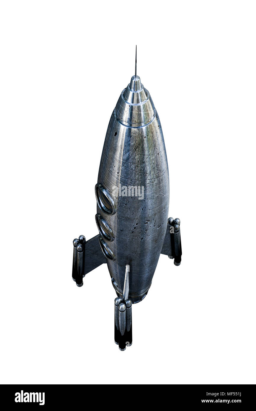 3d illustration of a space rocket isolated on white background Stock ...