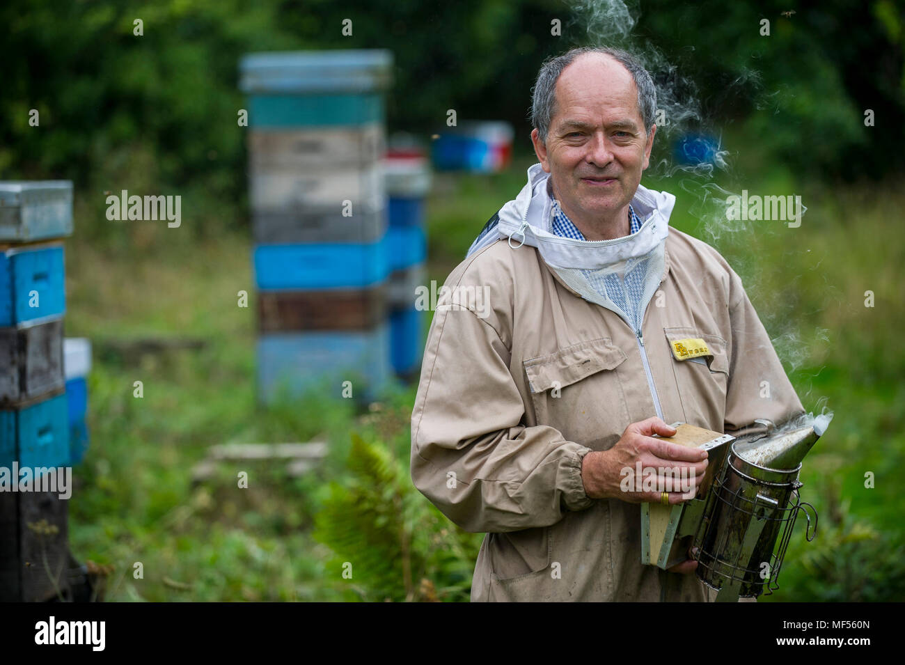 Beekeeper David Wainwright teaches the art of beekeeping to his ...