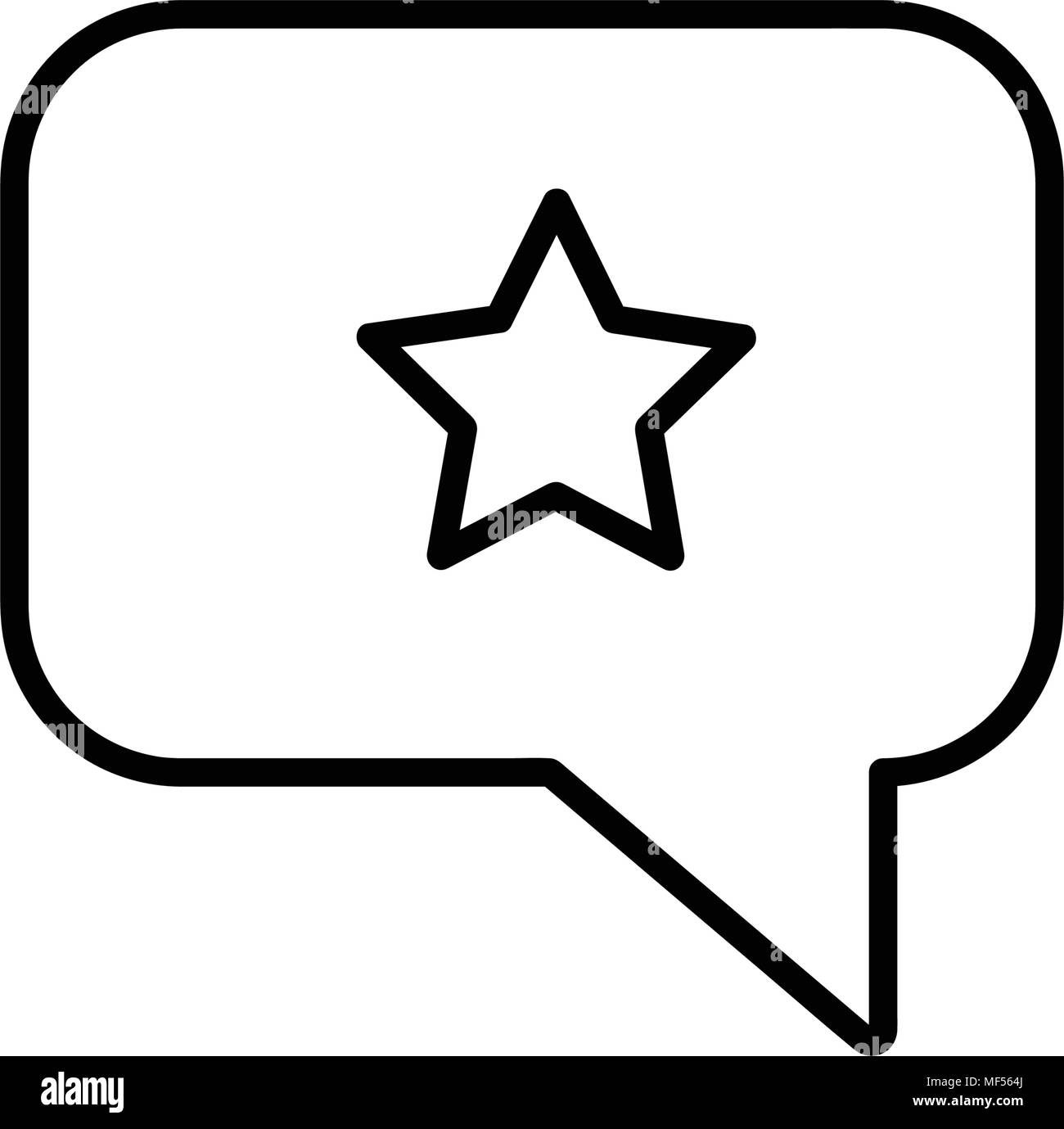 Bubble chat favorite message star icon, isolated on white background ...