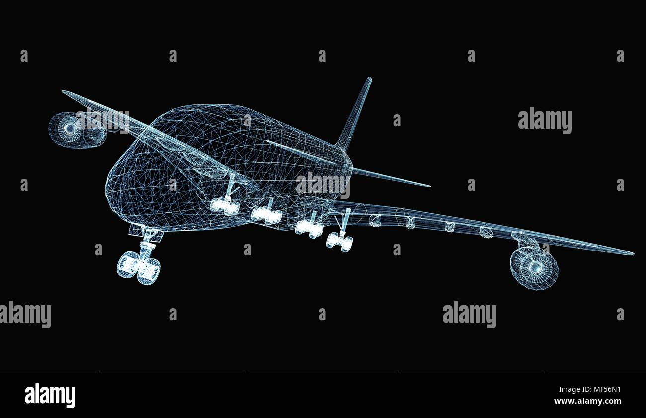 Abstract digital airplane Stock Photo - Alamy