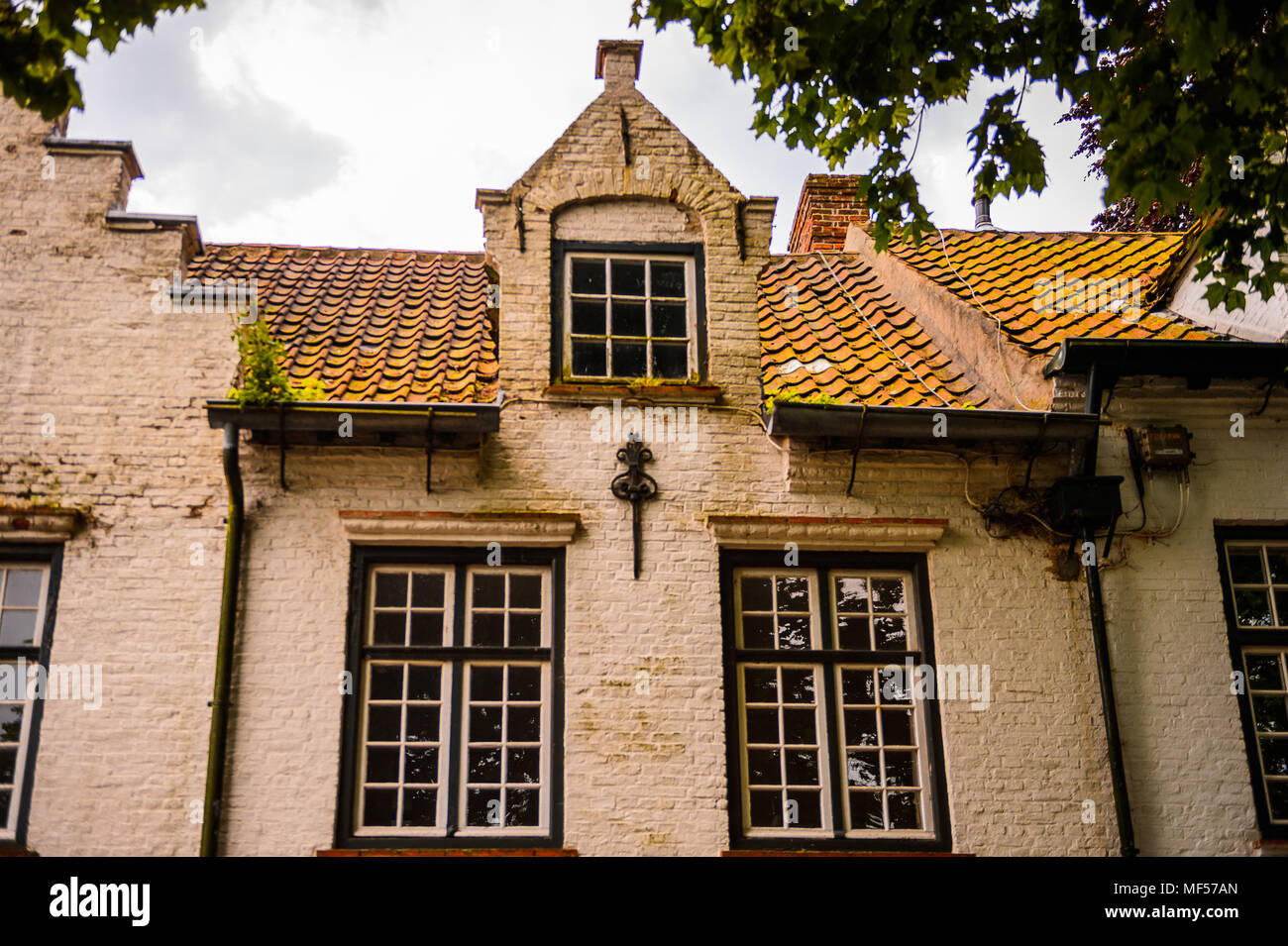Medieval houses in Historic Centre of Bruges, Belgium. part of the ...