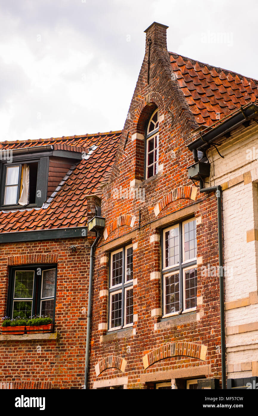 Medieval houses in Historic Centre of Bruges, Belgium. part of the ...