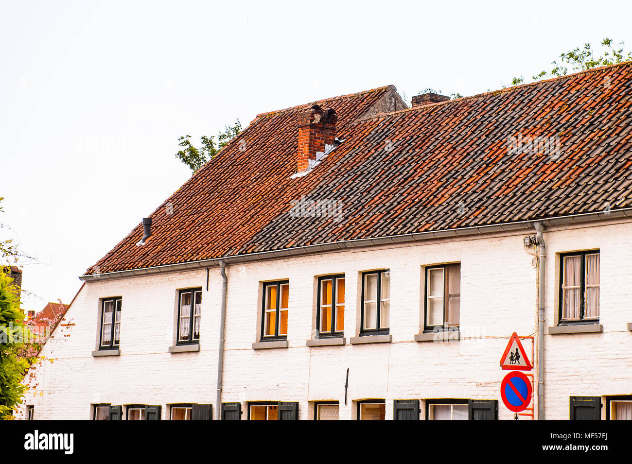 Medieval houses in Historic Centre of Bruges, Belgium. part of the ...