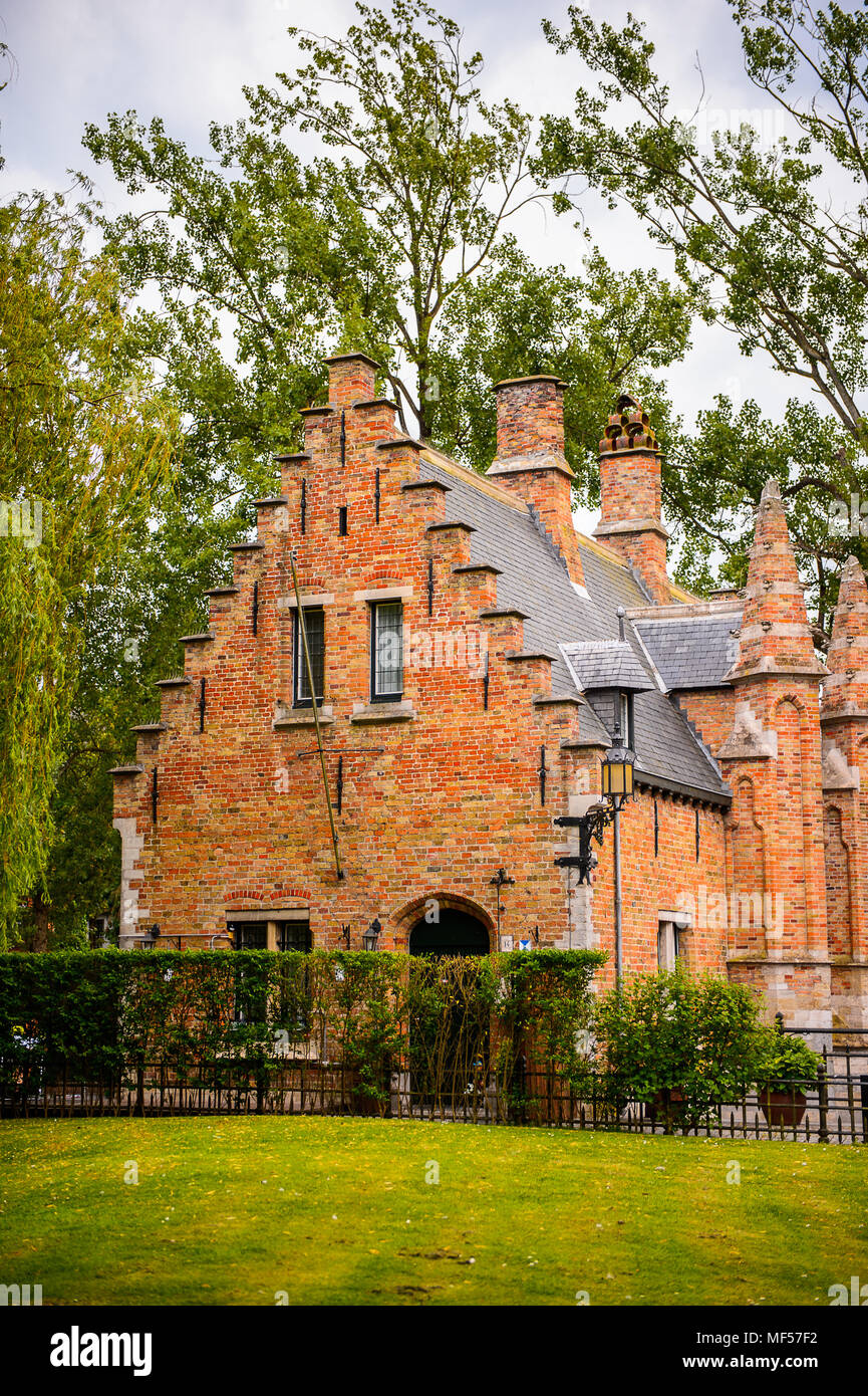Medieval houses in Historic Centre of Bruges, Belgium. part of the ...