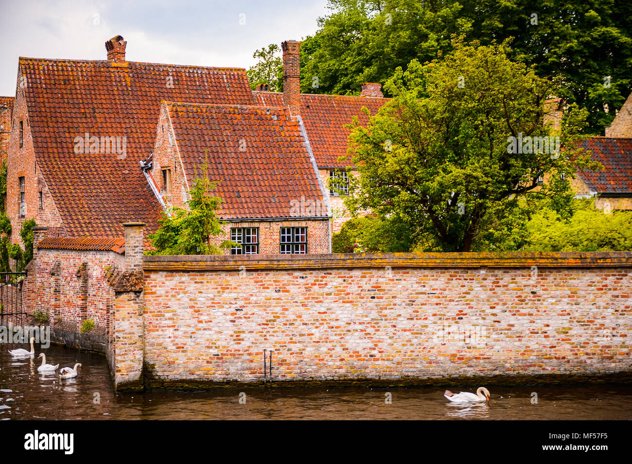 Medieval houses in Historic Centre of Bruges, Belgium. part of the ...
