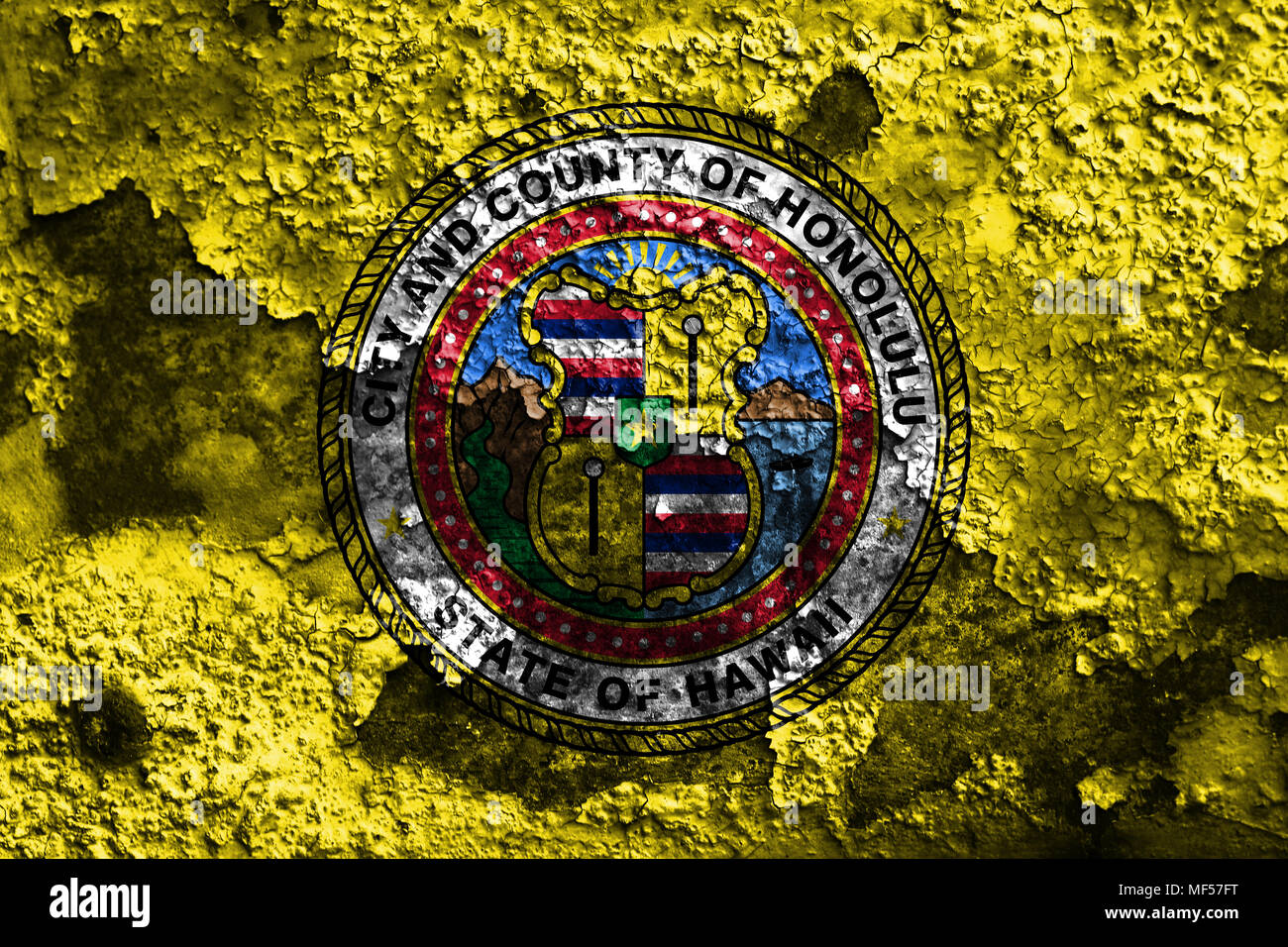 Honolulu city flag hi-res stock photography and images - Alamy