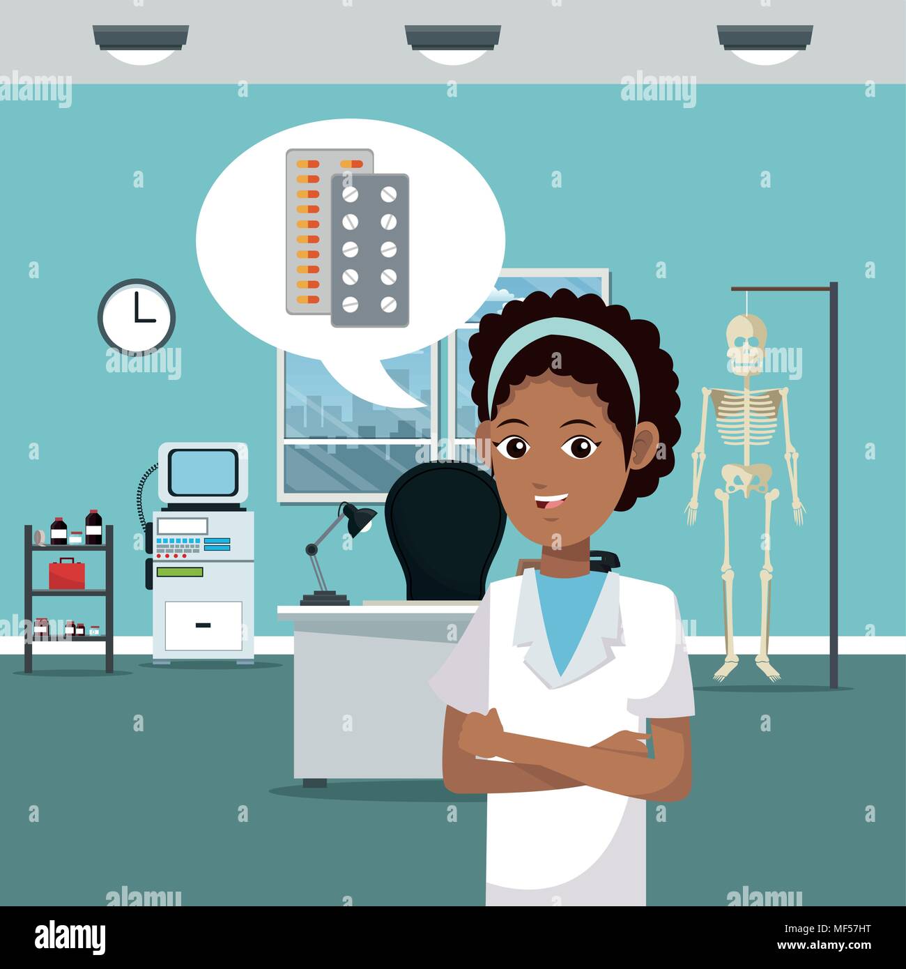 Nurse patient pills hospital Stock Vector Images - Alamy