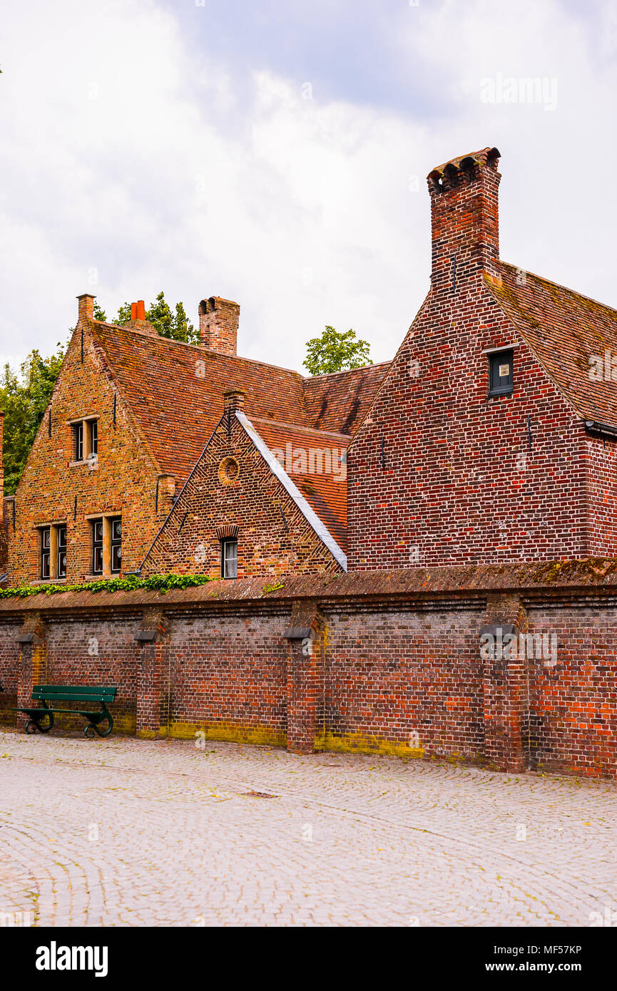 Medieval houses in Historic Centre of Bruges, Belgium. part of the ...