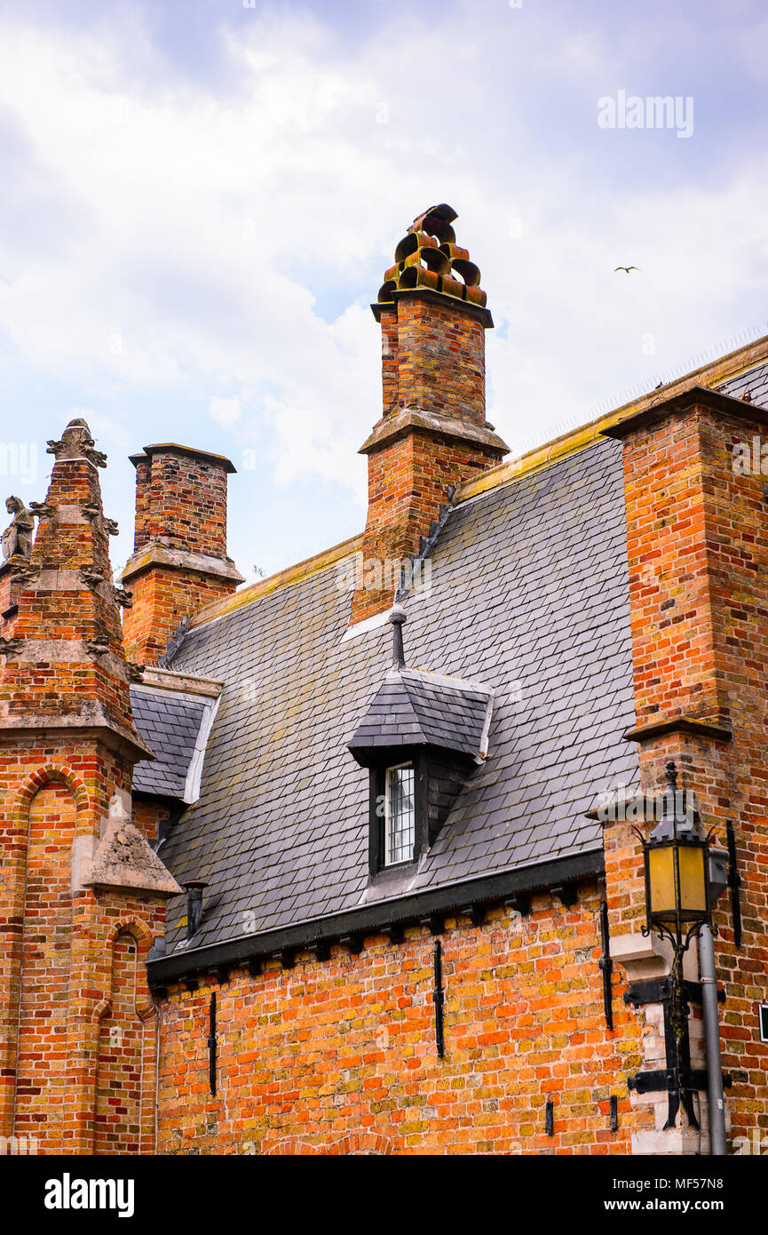 Medieval houses in Historic Centre of Bruges, Belgium. part of the ...