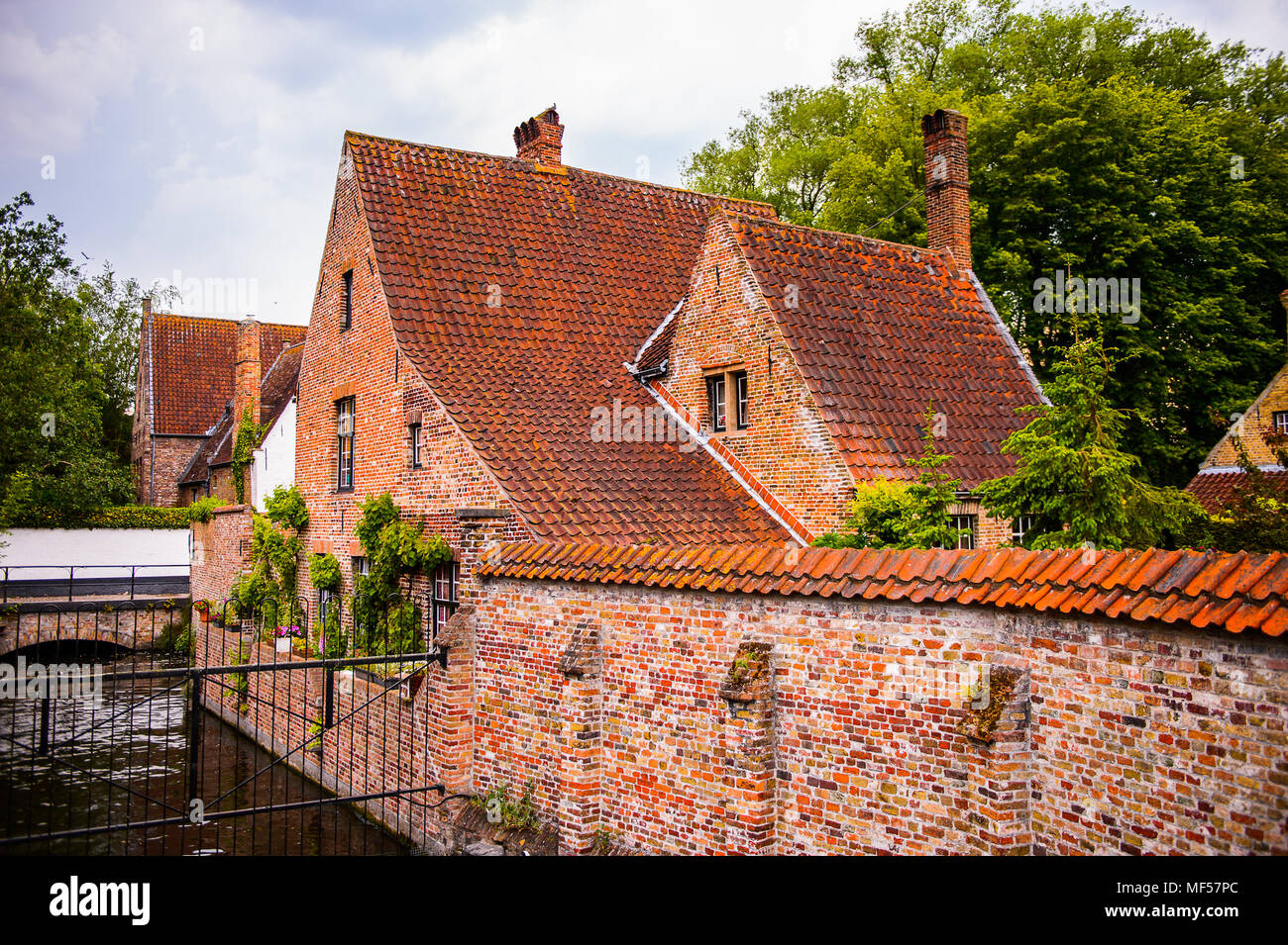 Medieval houses in Historic Centre of Bruges, Belgium. part of the ...