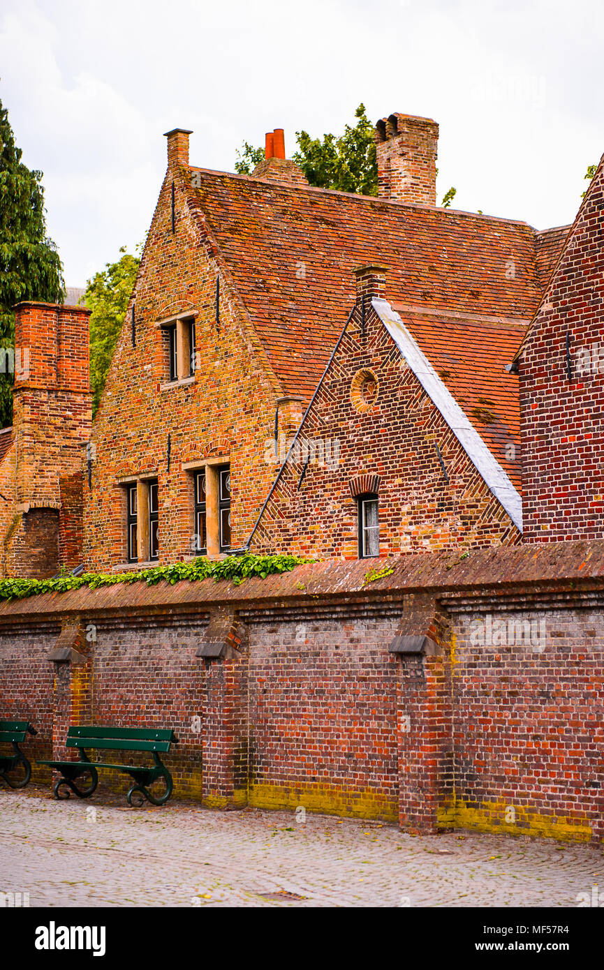Medieval houses in Historic Centre of Bruges, Belgium. part of the ...