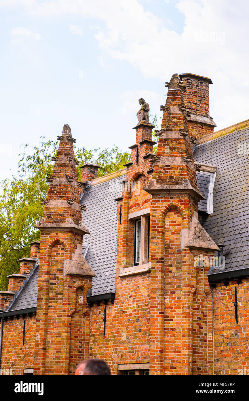 Medieval houses in Historic Centre of Bruges, Belgium. part of the ...