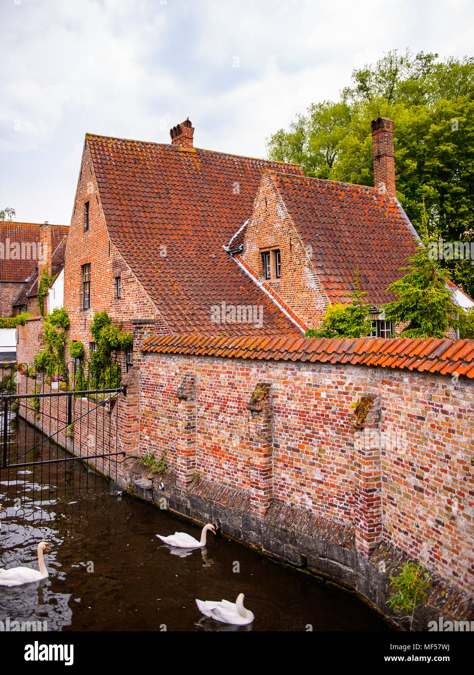 Medieval houses in Historic Centre of Bruges, Belgium. part of the ...