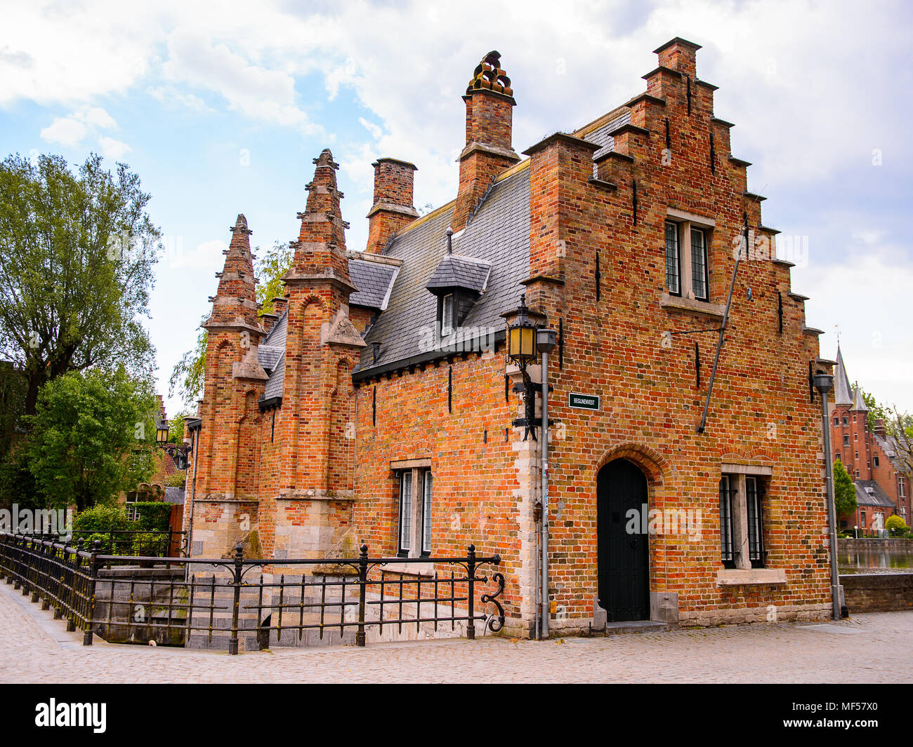 Medieval houses in Historic Centre of Bruges, Belgium. part of the ...