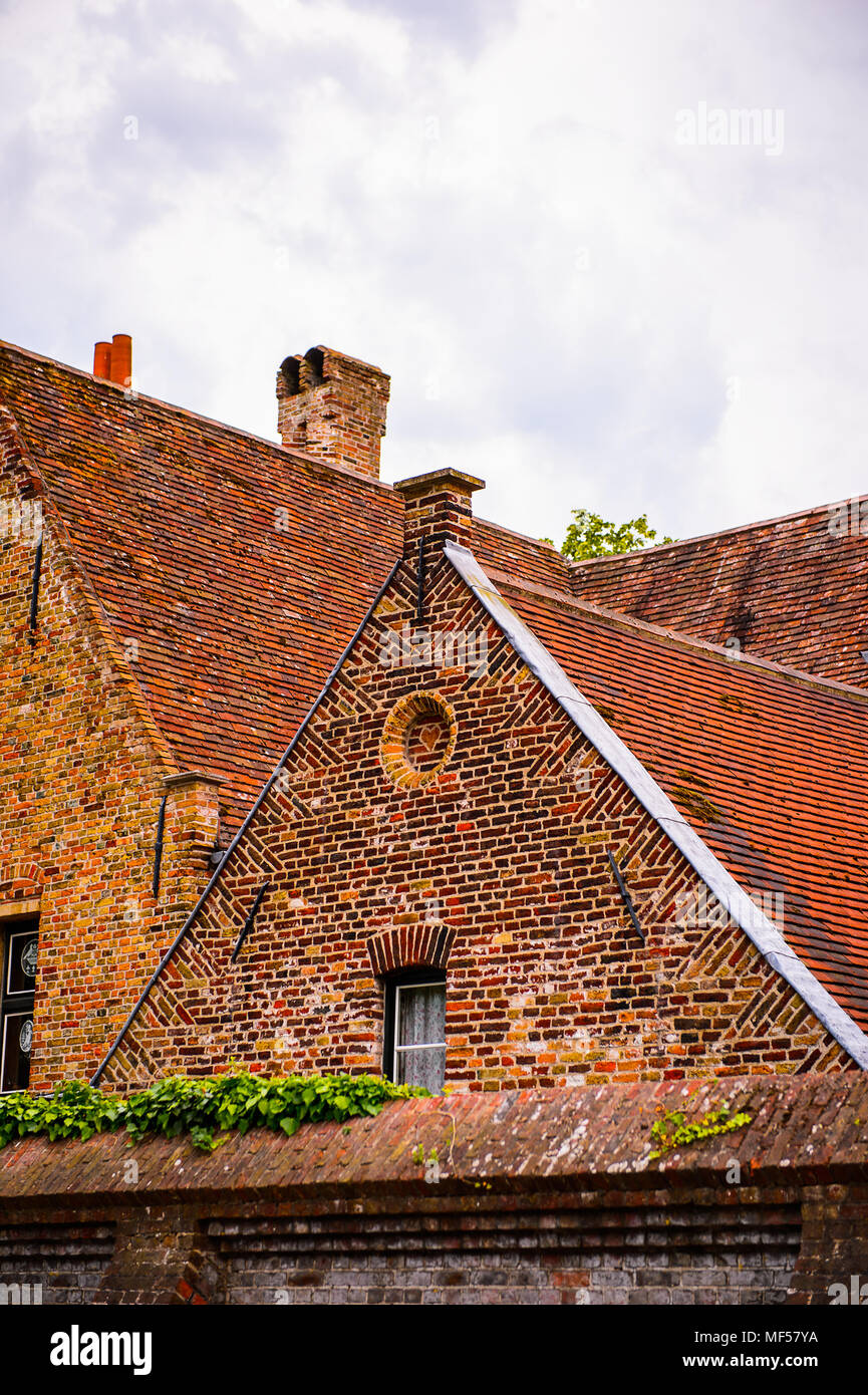 Medieval houses in Historic Centre of Bruges, Belgium. part of the ...