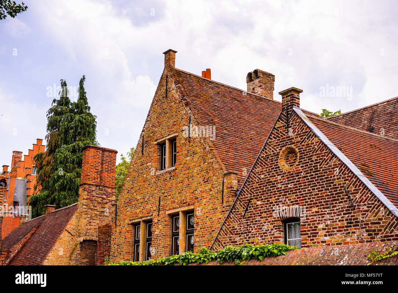 Medieval houses in Historic Centre of Bruges, Belgium. part of the ...