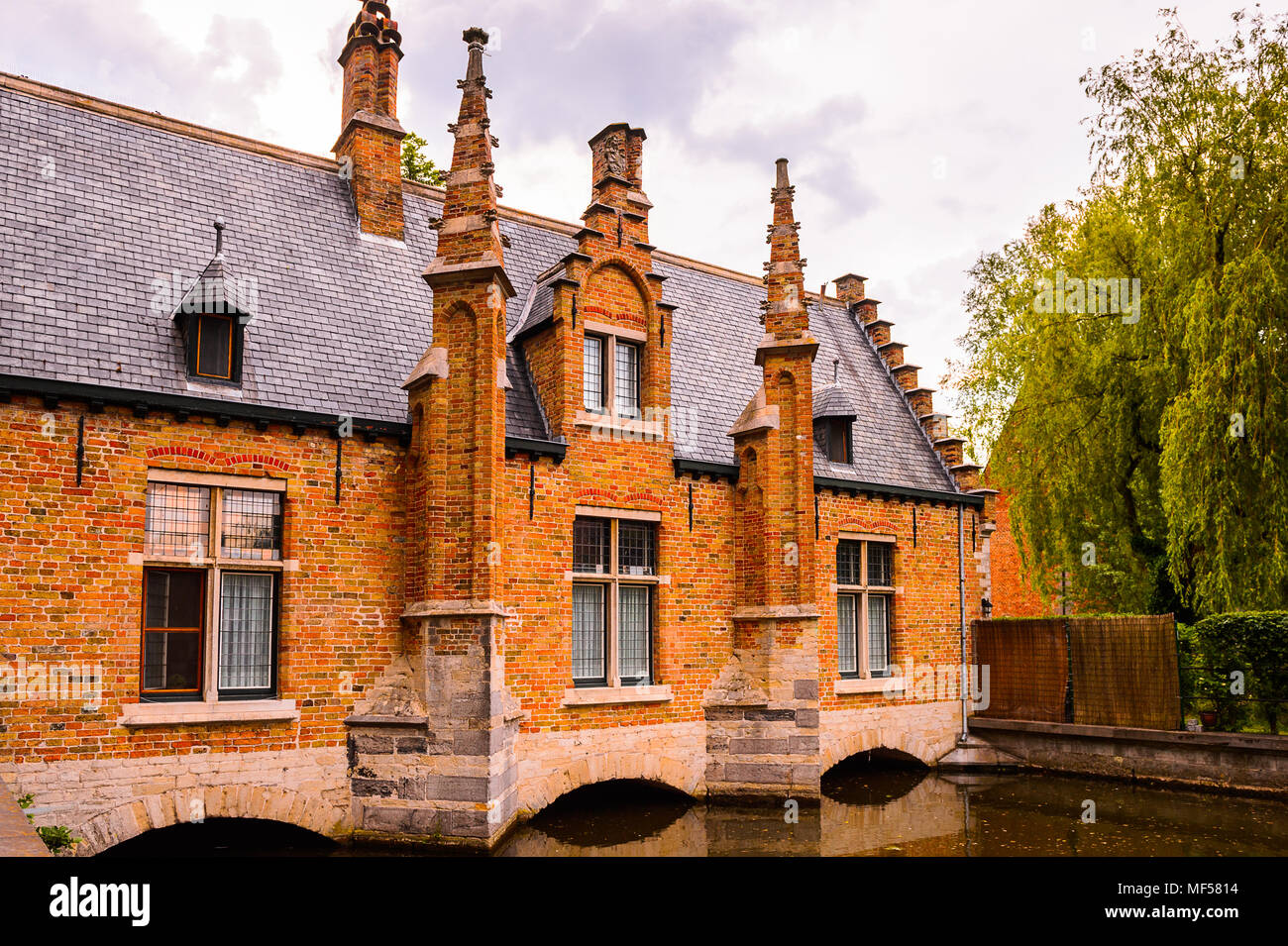 Medieval houses in Historic Centre of Bruges, Belgium. part of the ...