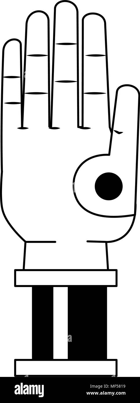 Bionic hand symbol on black white colors Stock Vector Image & Art - Alamy