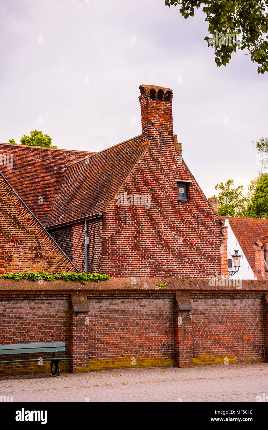 Medieval houses in Historic Centre of Bruges, Belgium. part of the ...
