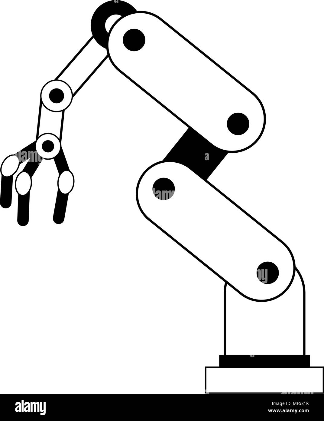 Robot arm machine on black white colors Stock Vector Image & Art - Alamy