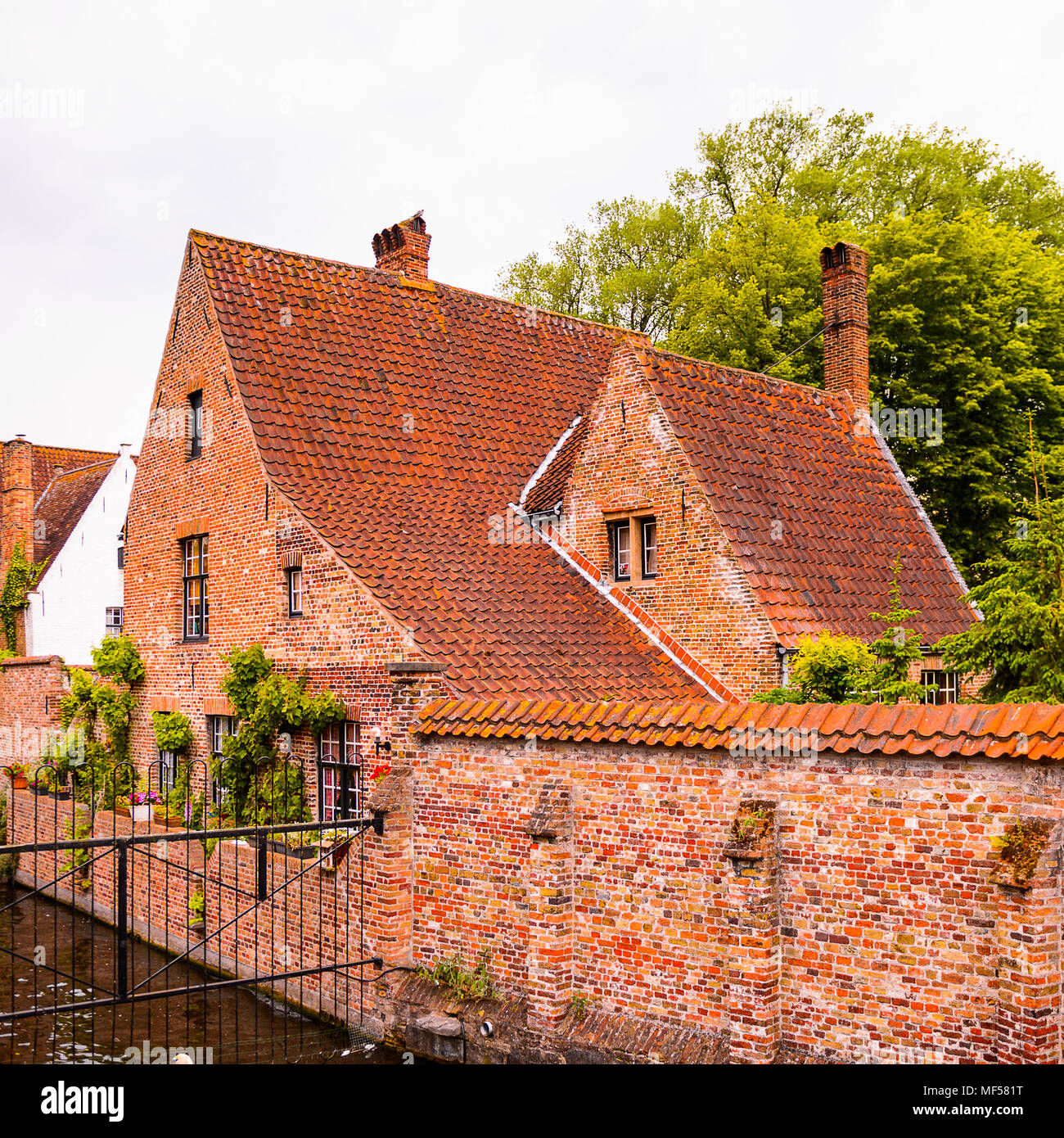 Medieval houses in Historic Centre of Bruges, Belgium. part of the ...