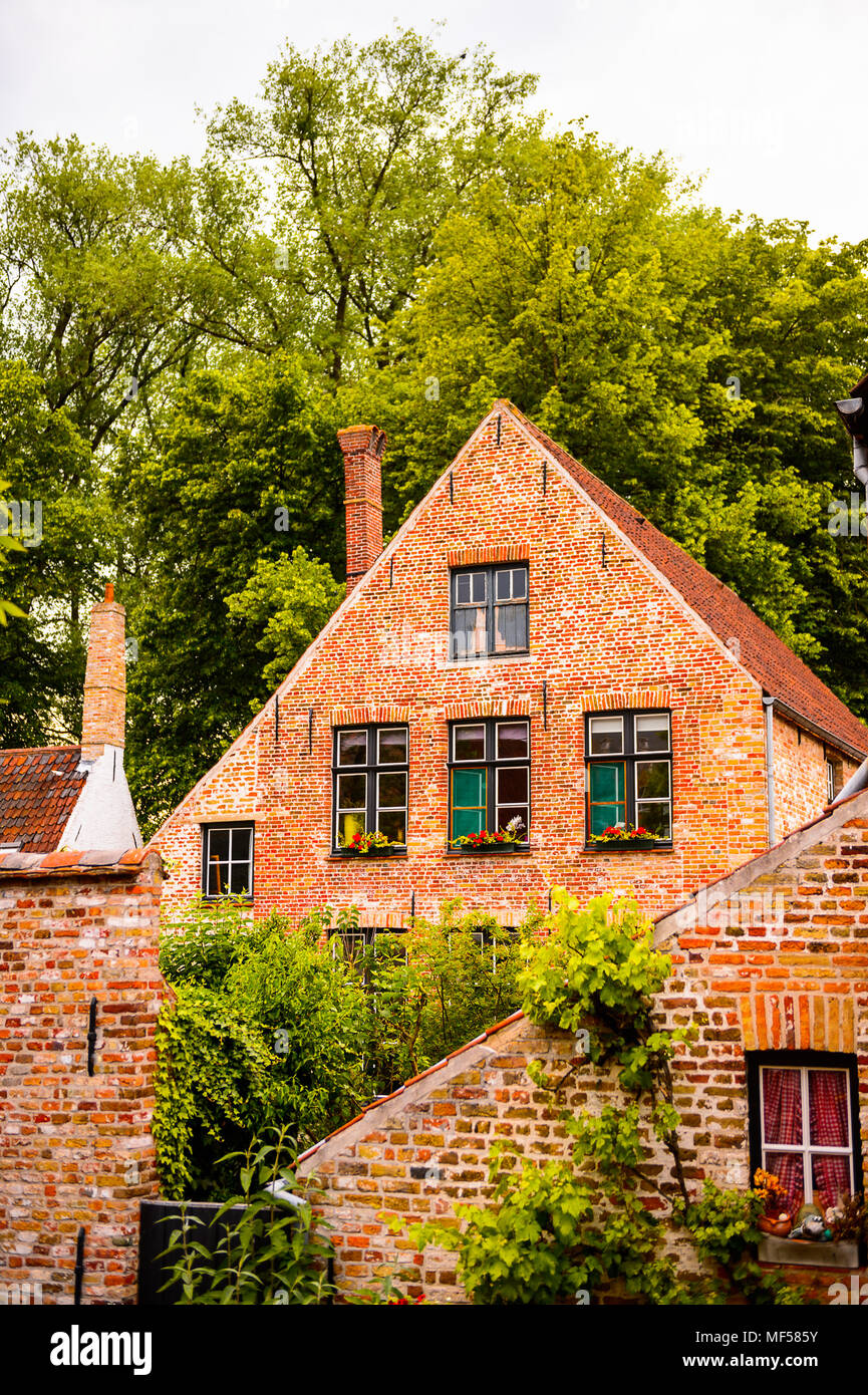 Architecture of the Historic Centre of Bruges, Belgium. part of the ...