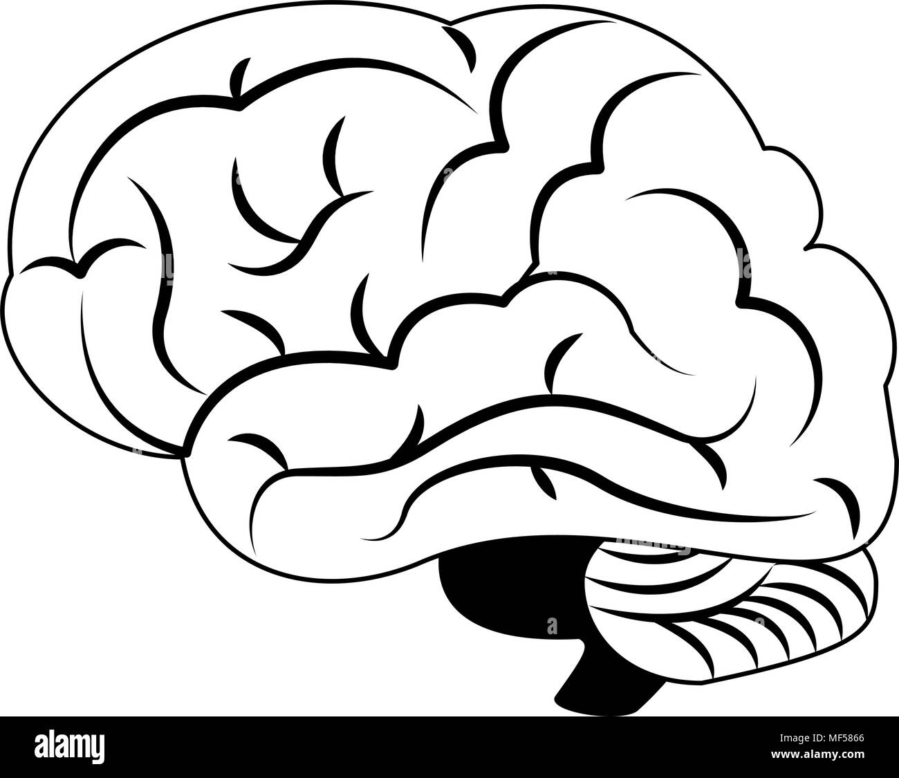 Human brain isolated on black white colors Stock Vector Image & Art - Alamy