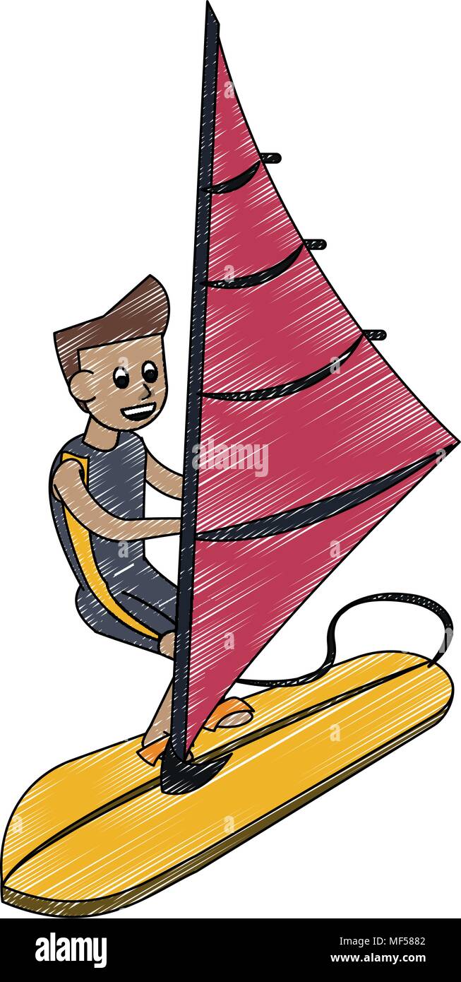Windsurf Water sport scribble Stock Vector Image & Art - Alamy