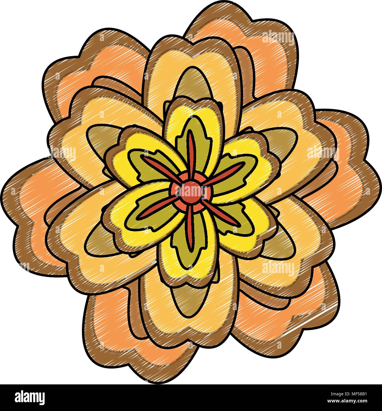 Beautiful flower symbol scribble Stock Vector Image & Art - Alamy