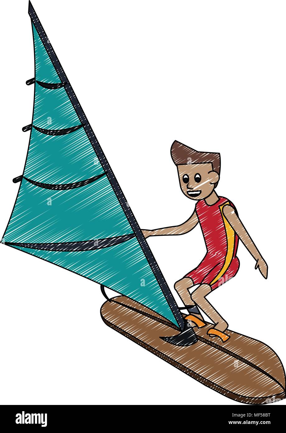 Windsurf Water sport scribble Stock Vector Image & Art - Alamy