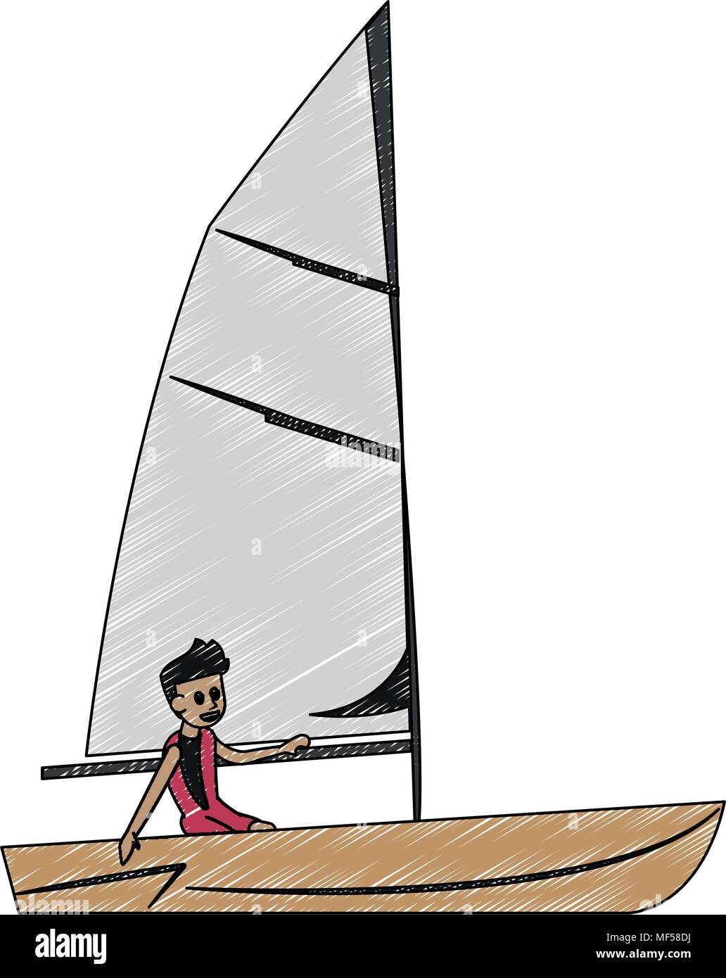Sailing Water sport scribble Stock Vector Image & Art - Alamy