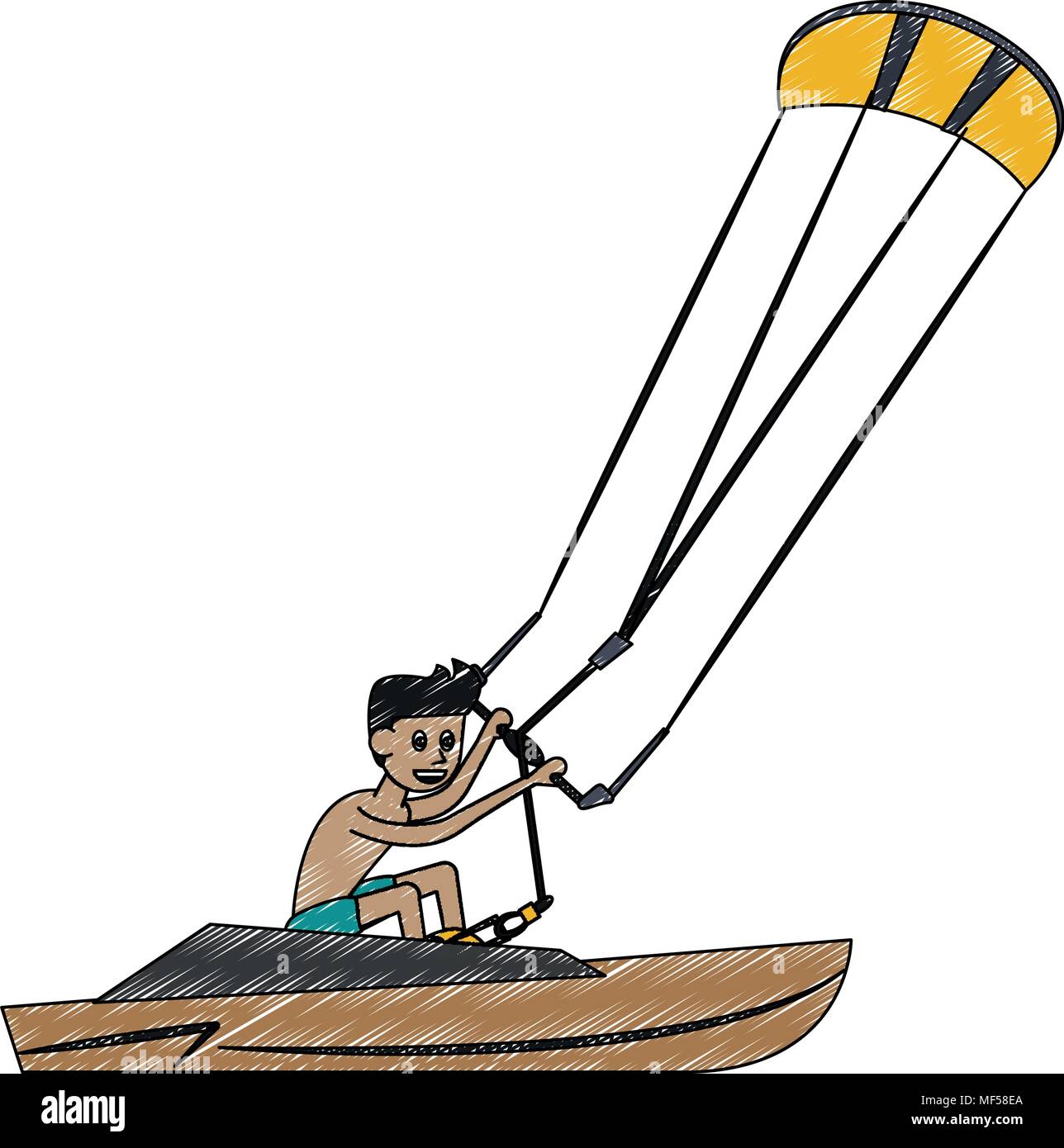 Kiteboating Water sport scribble Stock Vector Image & Art - Alamy