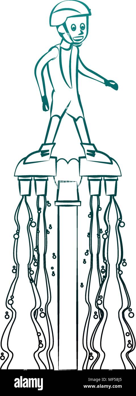 Person on flyboard Stock Vector Images - Alamy