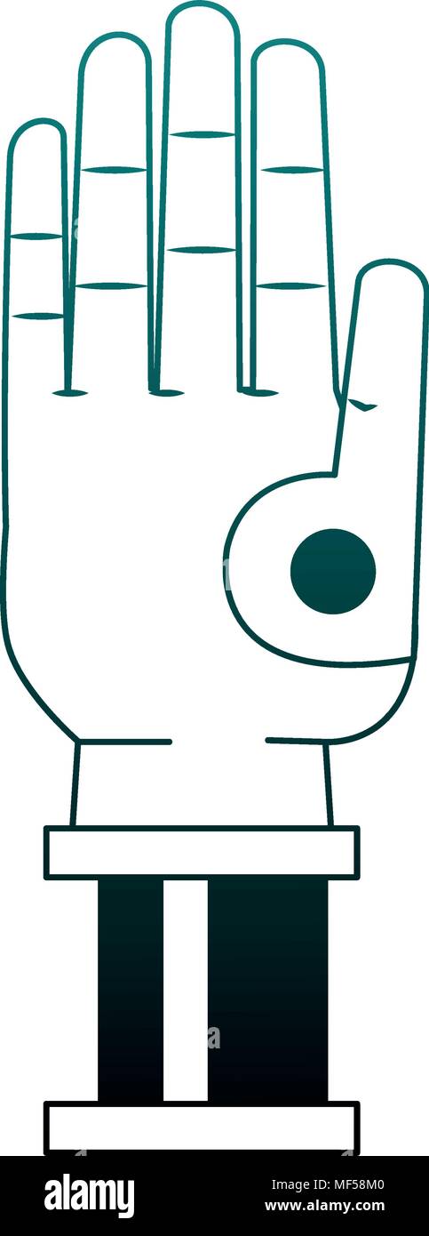 Bionic hand symbol on blue lines Stock Vector Image & Art - Alamy