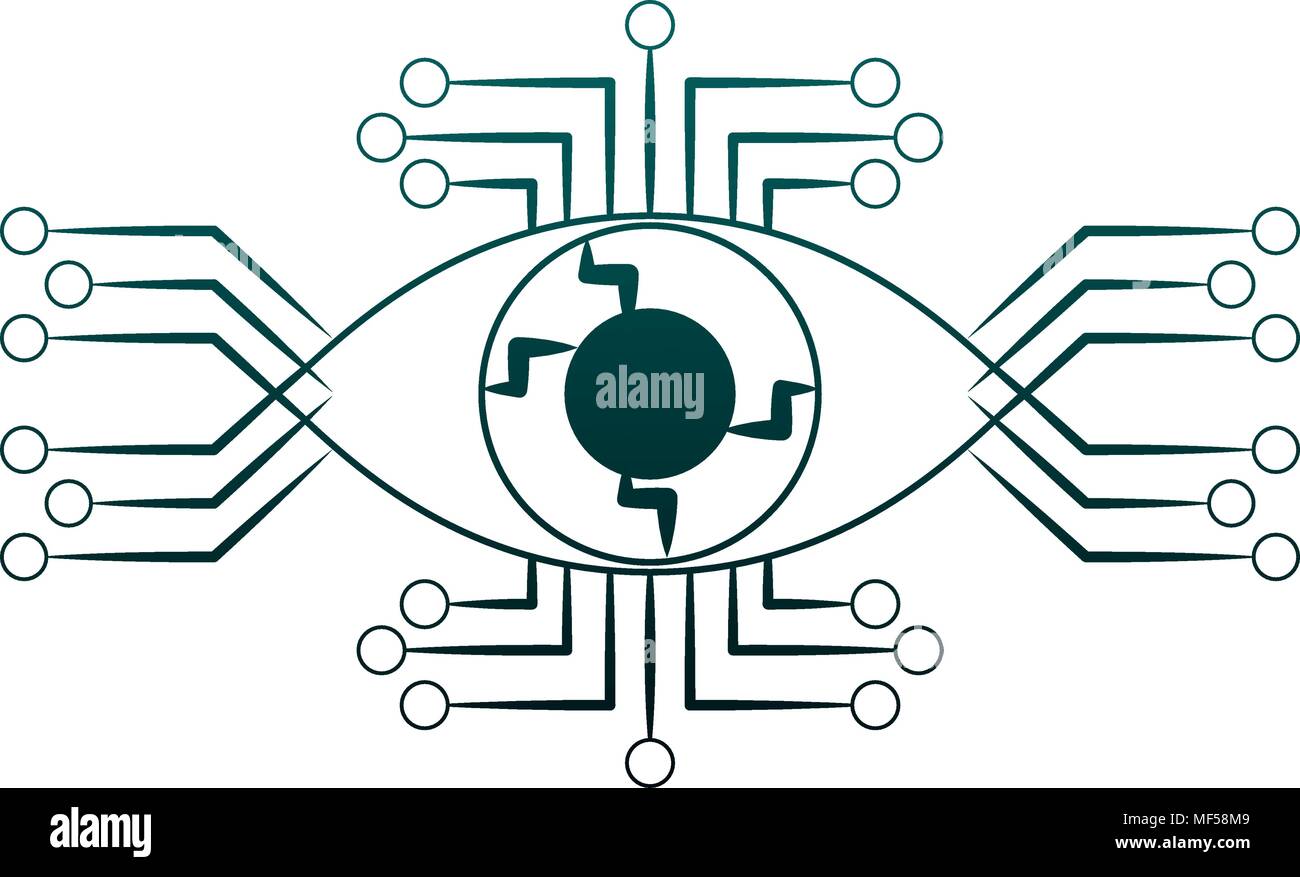 Bionic eye symbol on blue lines Stock Vector Image & Art - Alamy