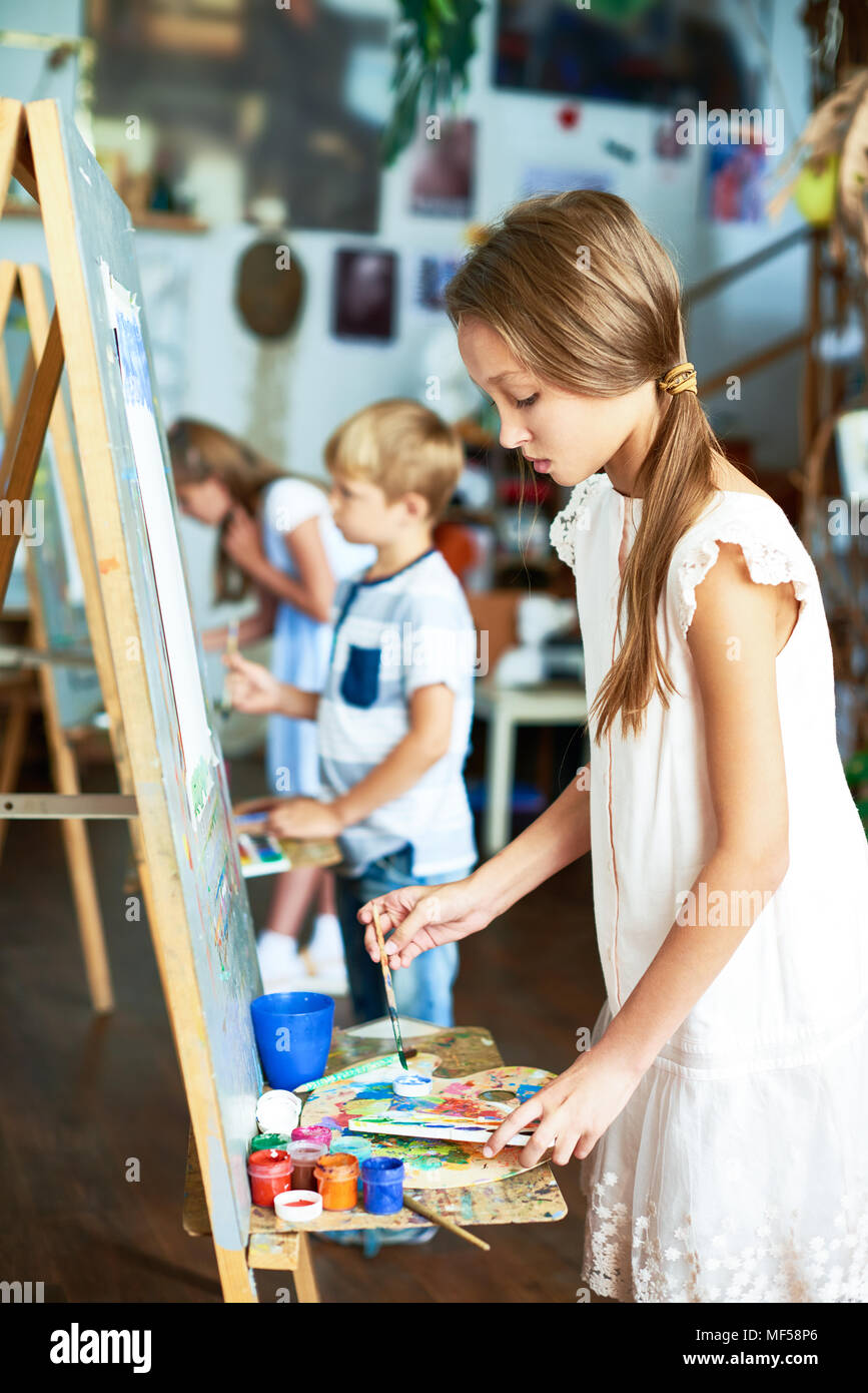 Talented Kids in Art Class Stock Photo - Alamy