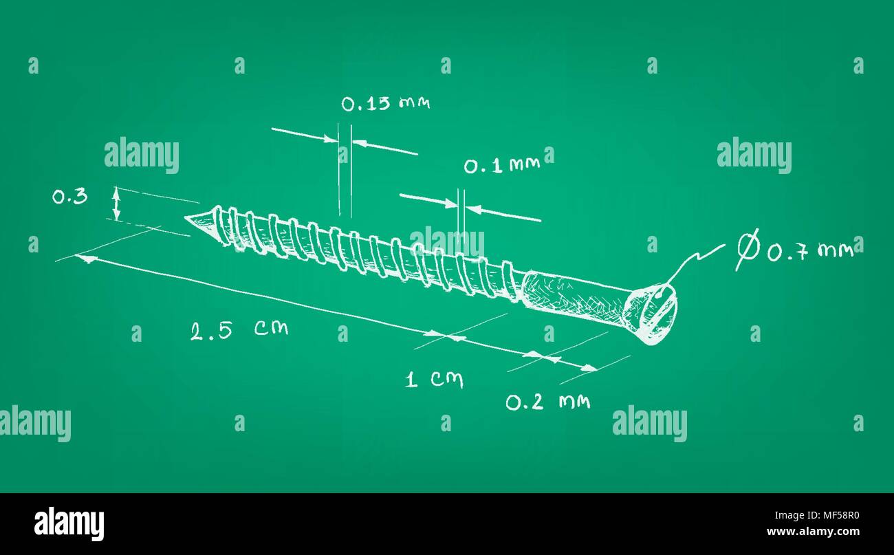 Manufacturing and Industry, Illustration Hand Drawn Sketch Dimension of ...