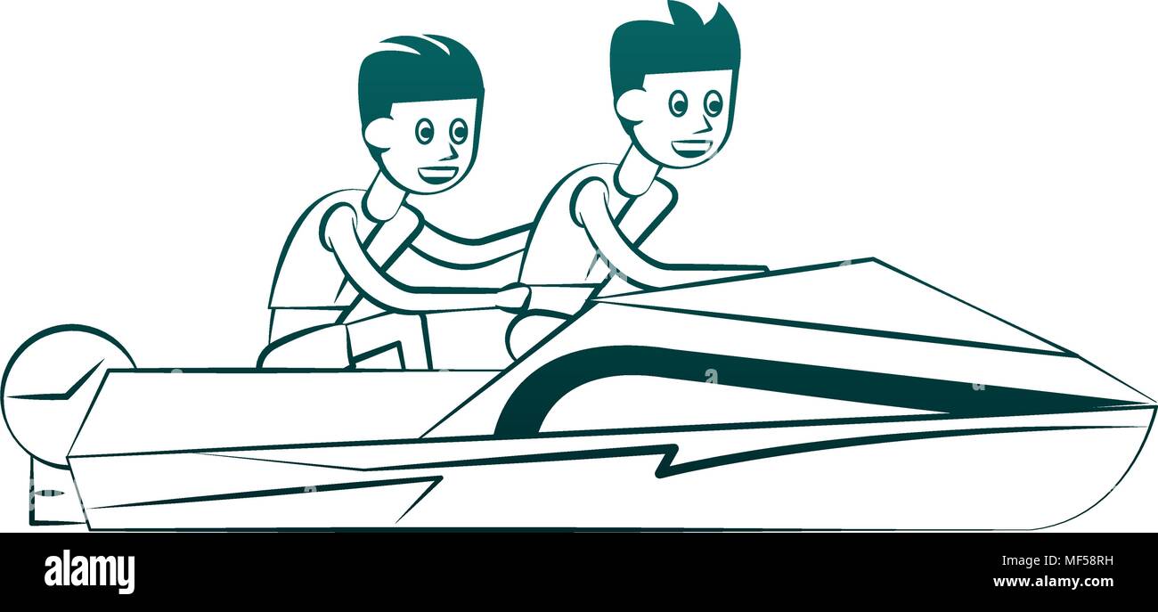 Racing sport boat Water sport on blue lines Stock Vector Image & Art ...