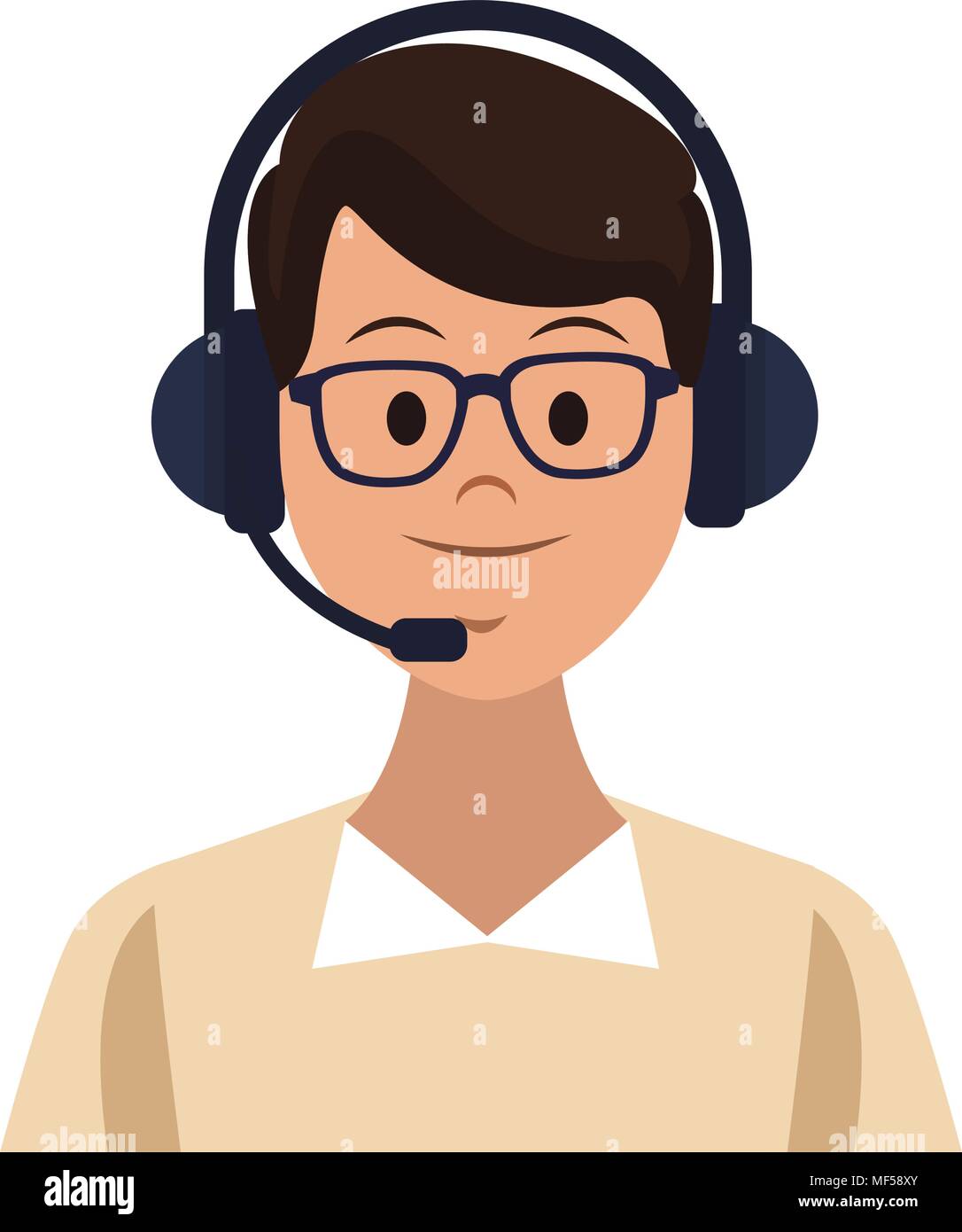 Male call center agent Stock Vector Image & Art - Alamy