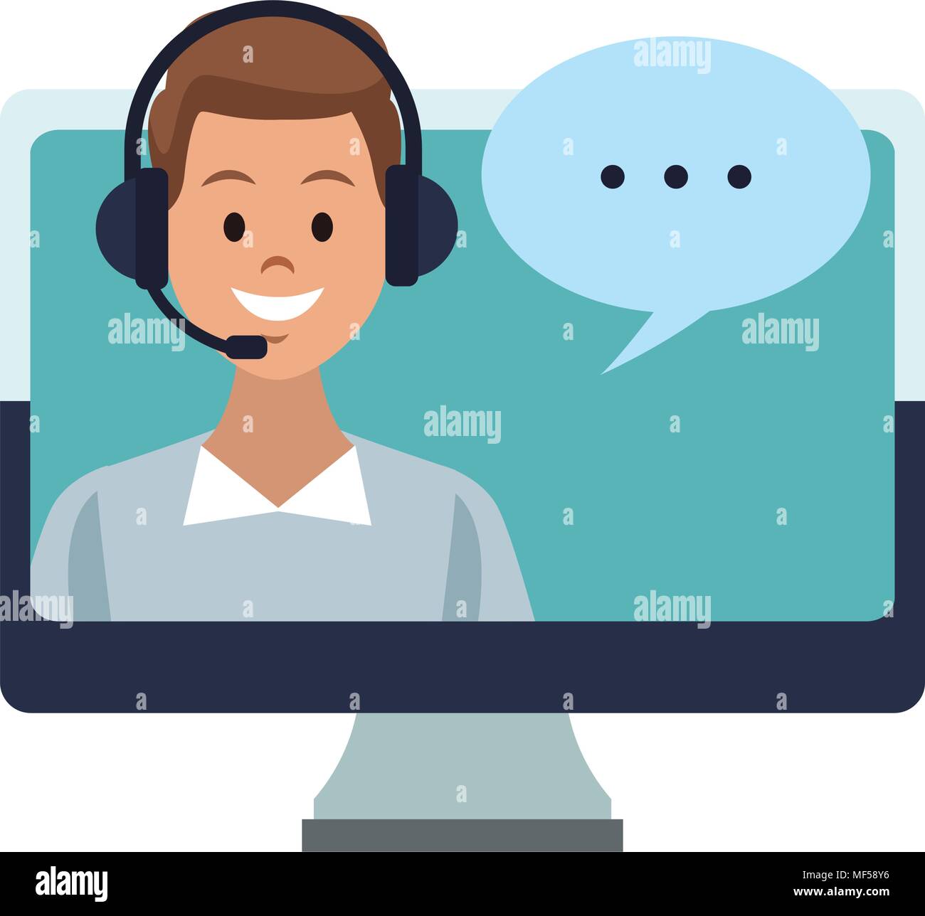 Online customer service from pc Stock Vector Image & Art - Alamy
