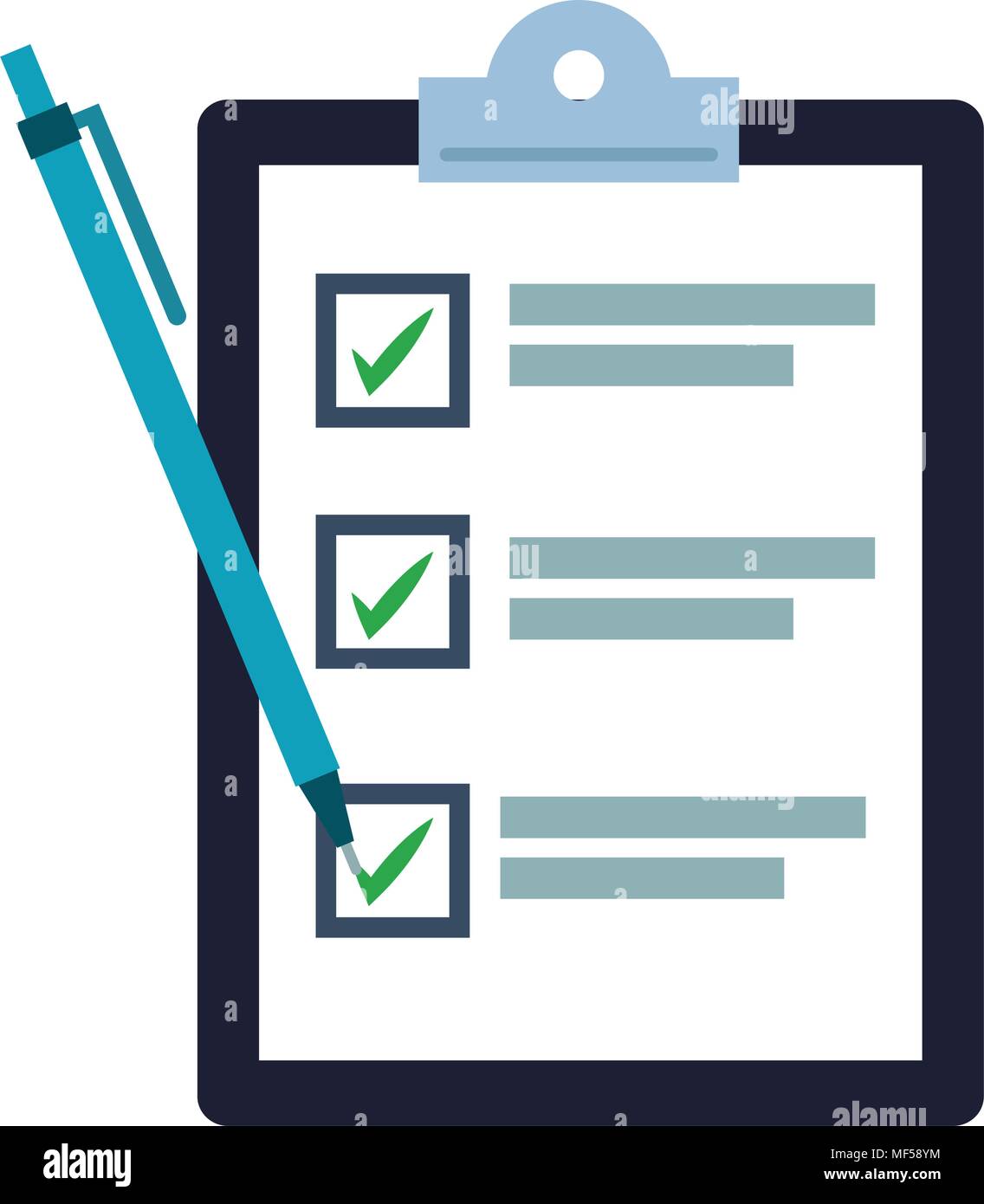 Checklist with pen Stock Vector Image & Art - Alamy