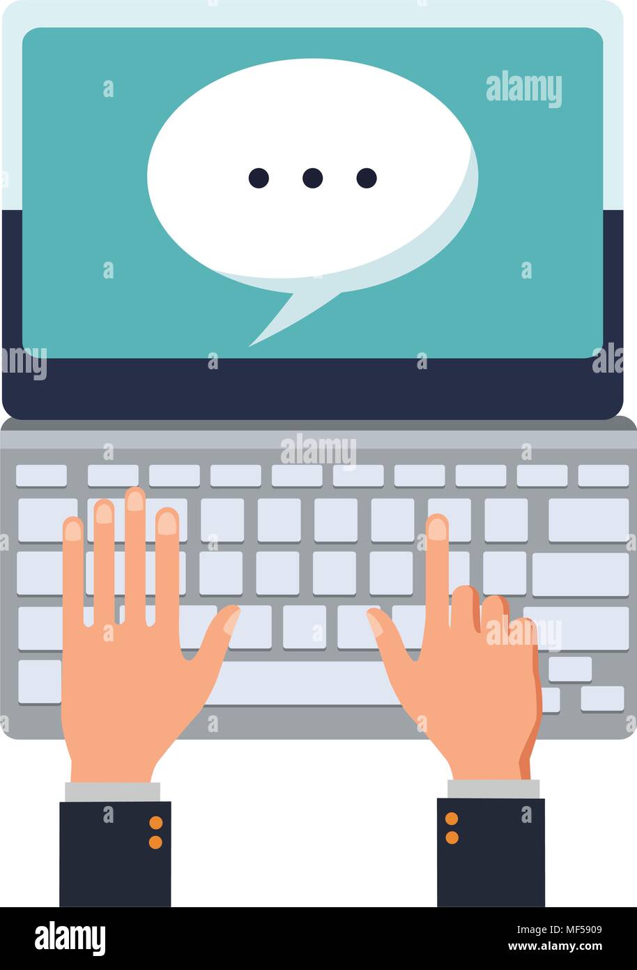Hands email laptop screen Stock Vector Images - Alamy