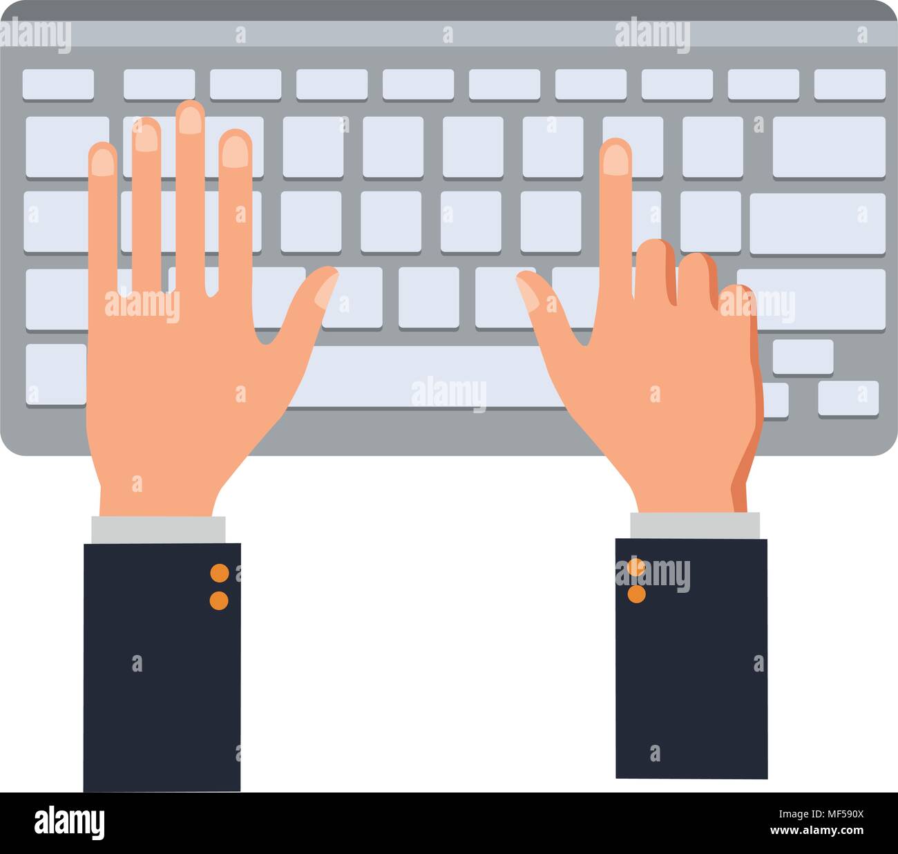 Hands Laptop Typing Vector Illustration High Resolution Stock ...