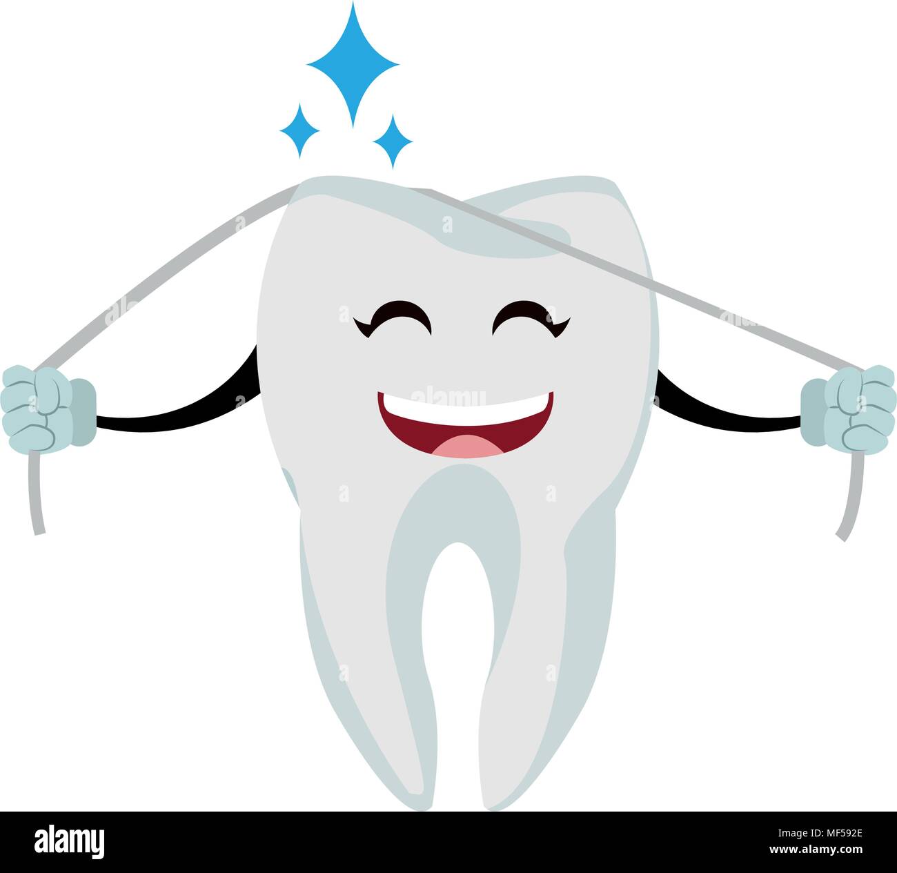 Tooh with floss funny cartoon Stock Vector Image & Art - Alamy